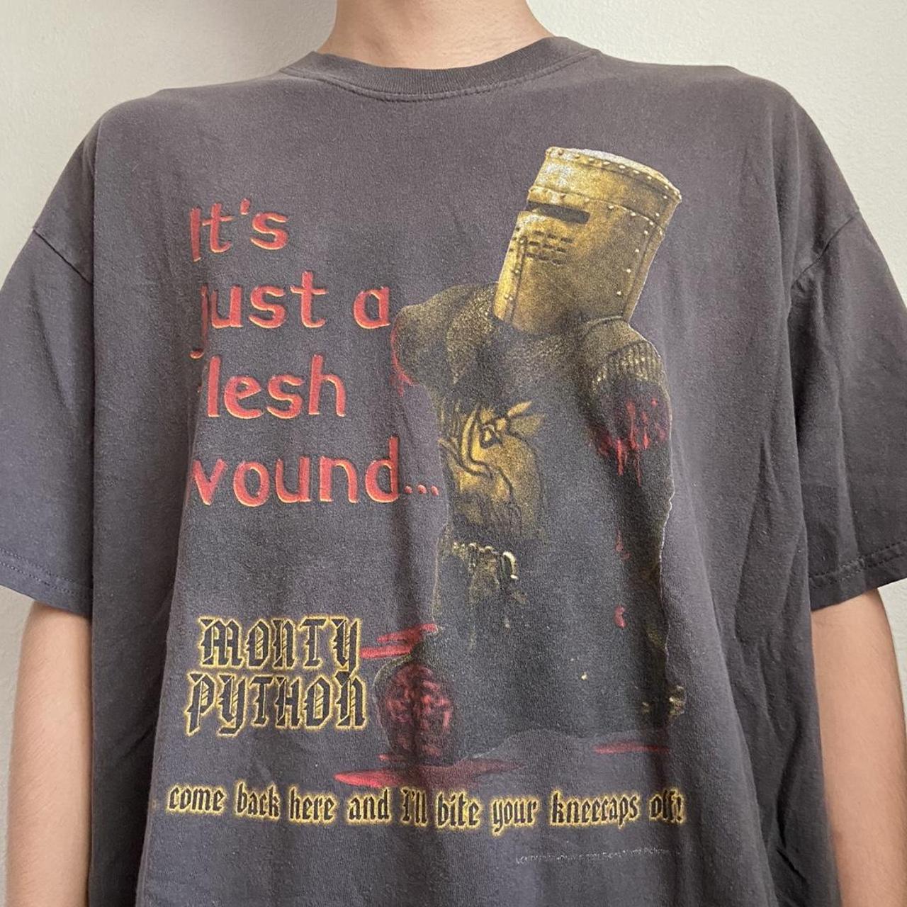 Vintage Monty Python 2001 Movie Graphics Brown Tee... - Depop