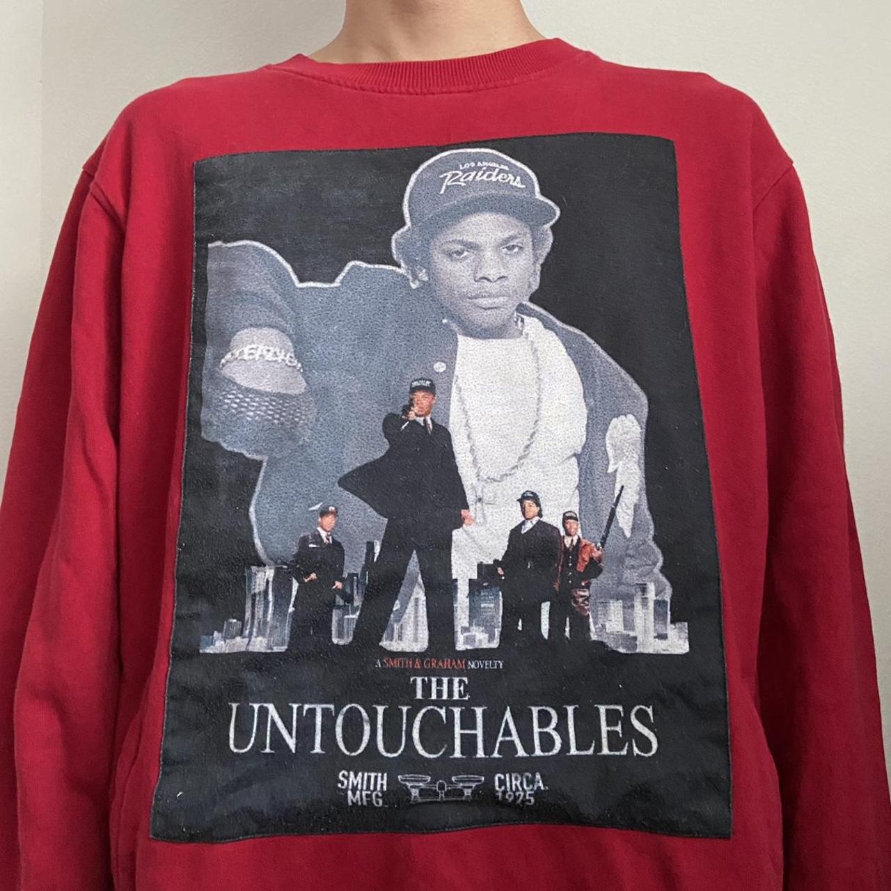 Vintage The Untouchables 2000s Graphics Red Sweater... - Depop