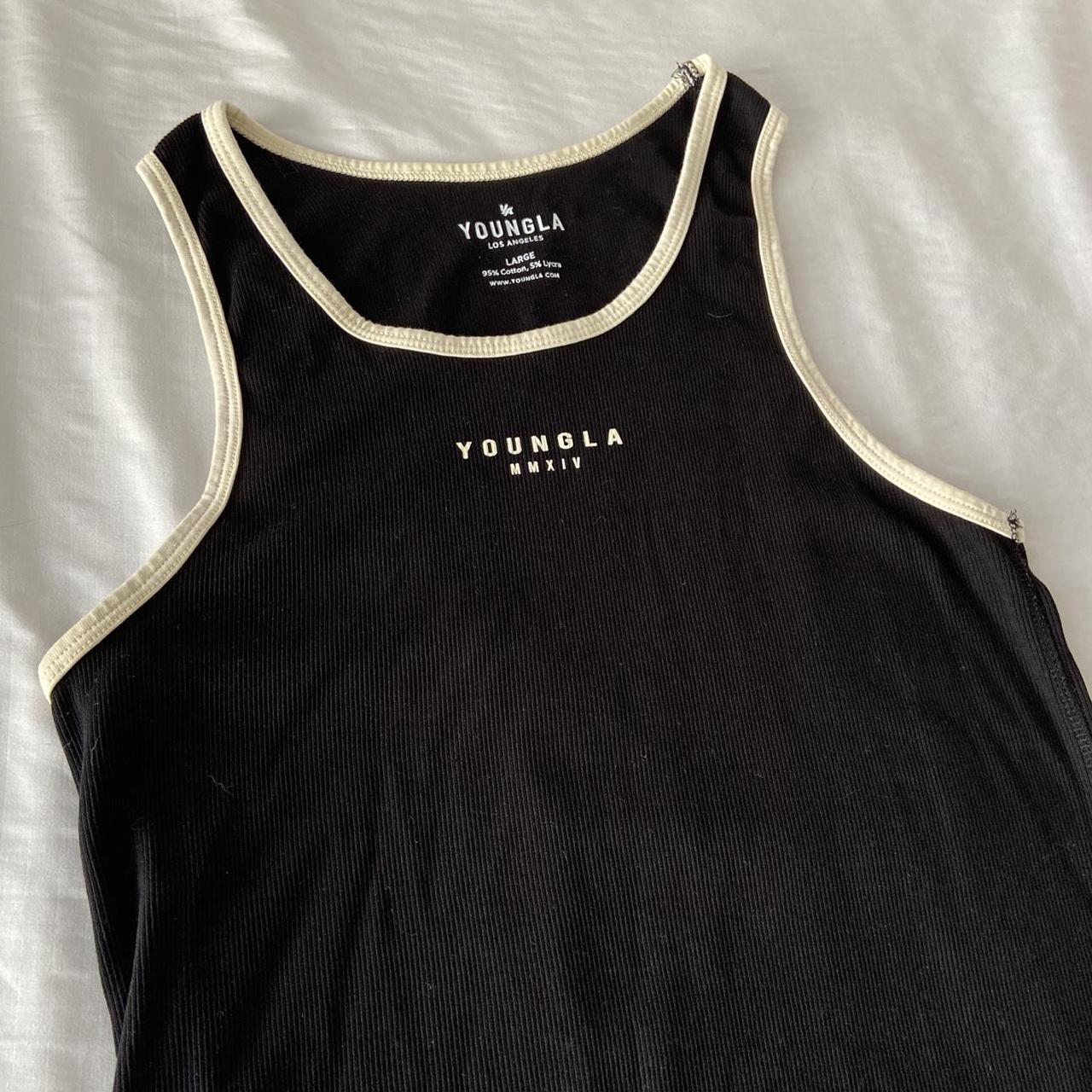 YoungLA Rocket Ribbed Black Tank Top that has been... - Depop