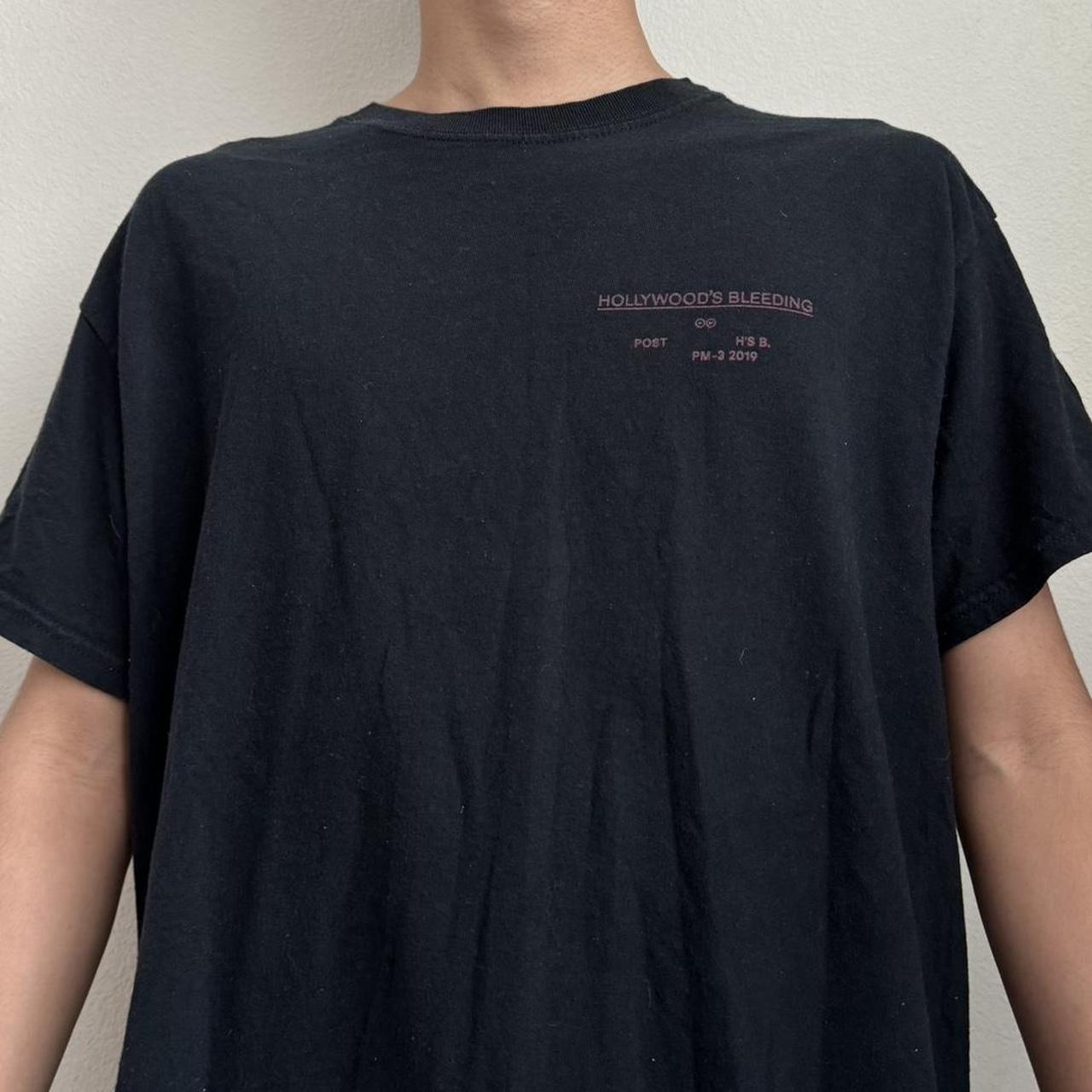 Post Malone Hollywoods Bleeding Graphics Black Tee... - Depop