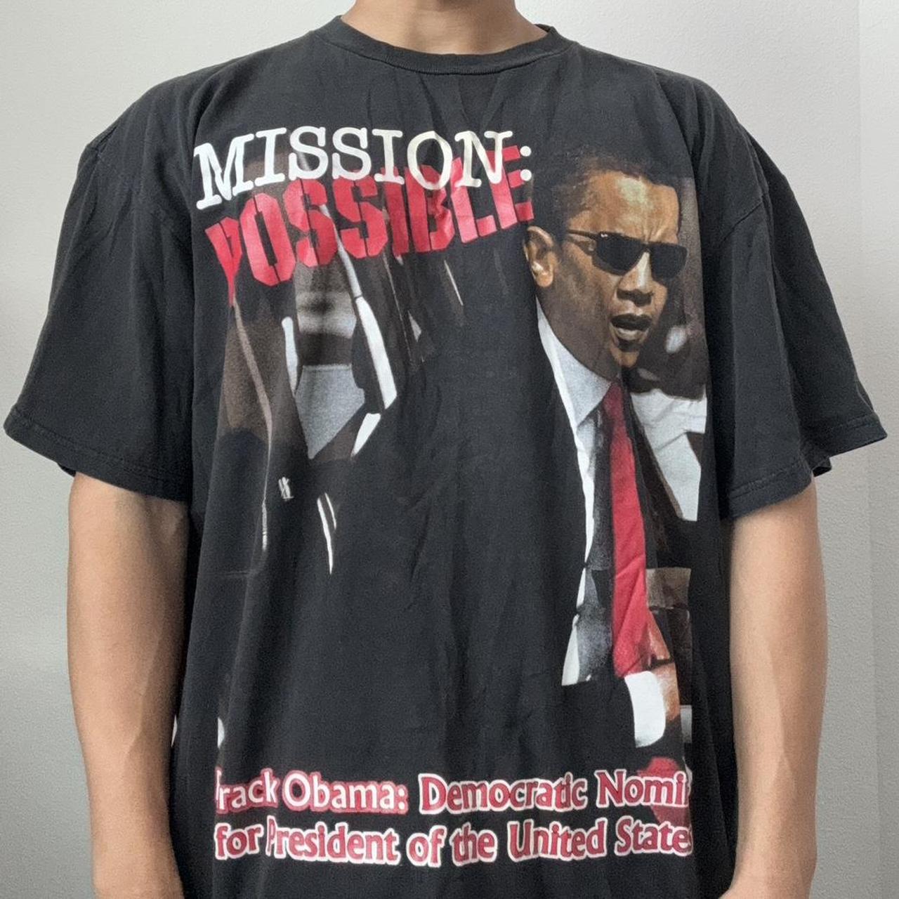 Vintage Barack Obama President 2000s Graphics Black... - Depop