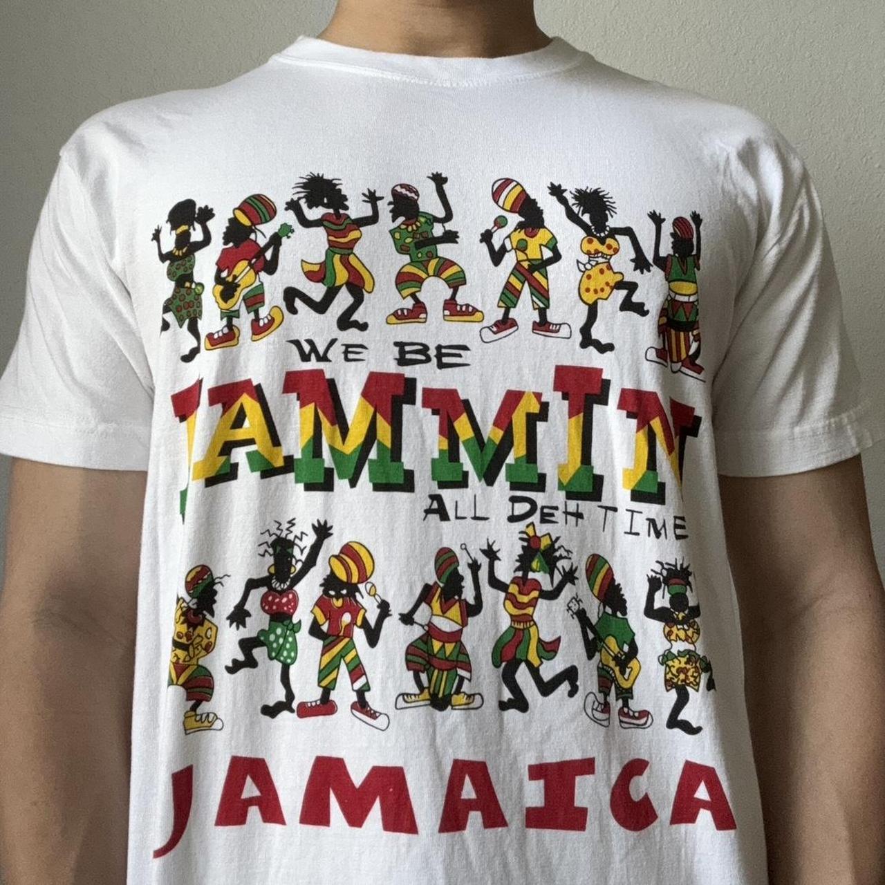 Vintage 2000s Jammin Jamaica Graphics White Tee... | Depop