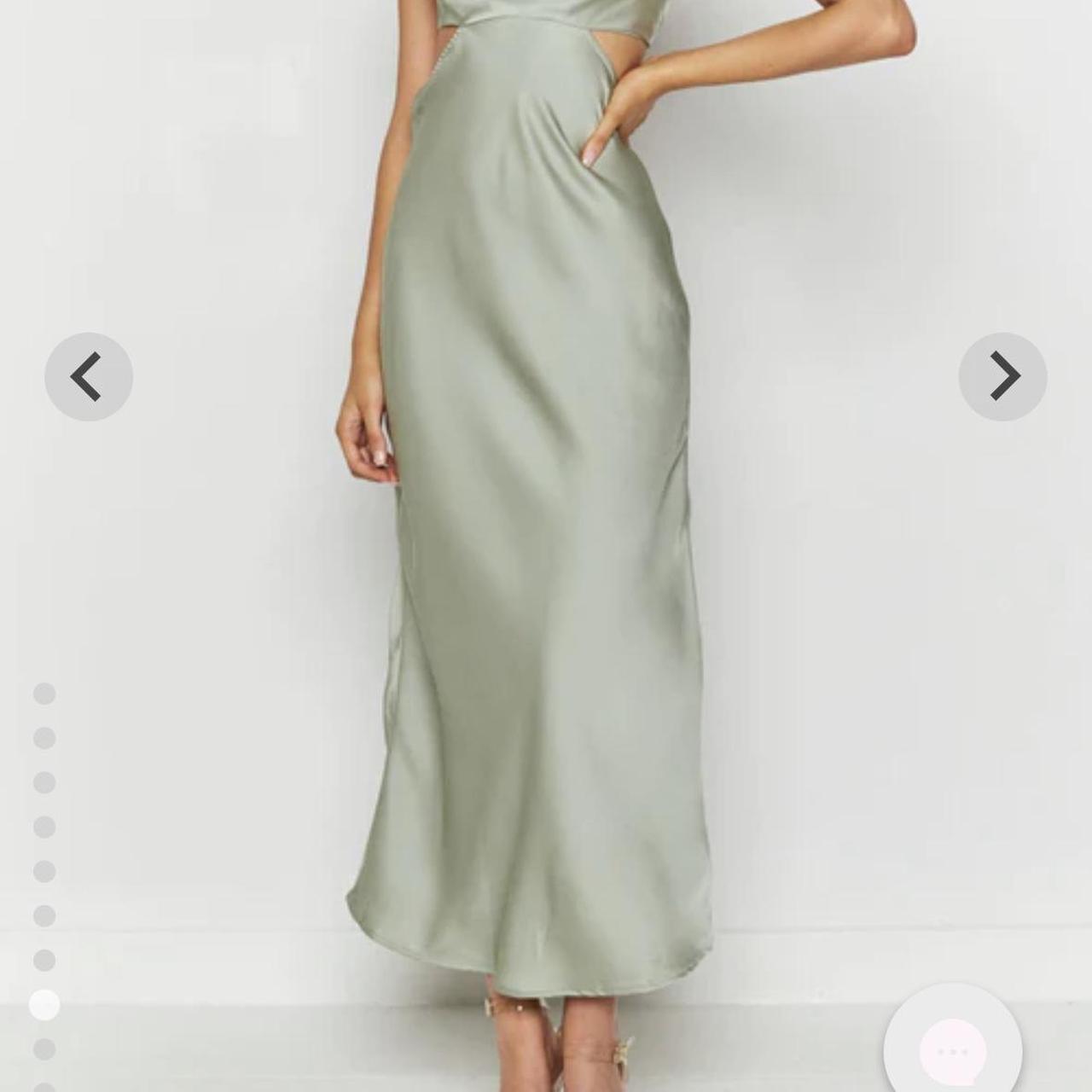 Beginning Boutique Taleah Cut Out Dress in Sage... - Depop