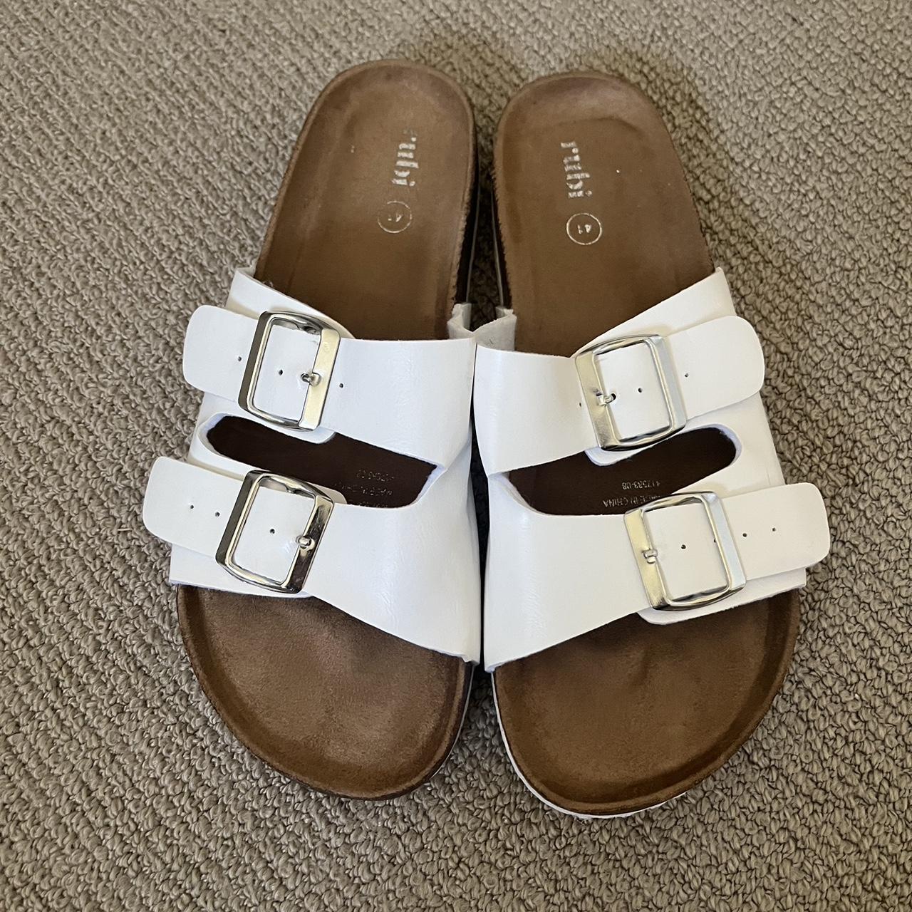 Rubi white Birkenstock style sandles Size: 41 Never... - Depop