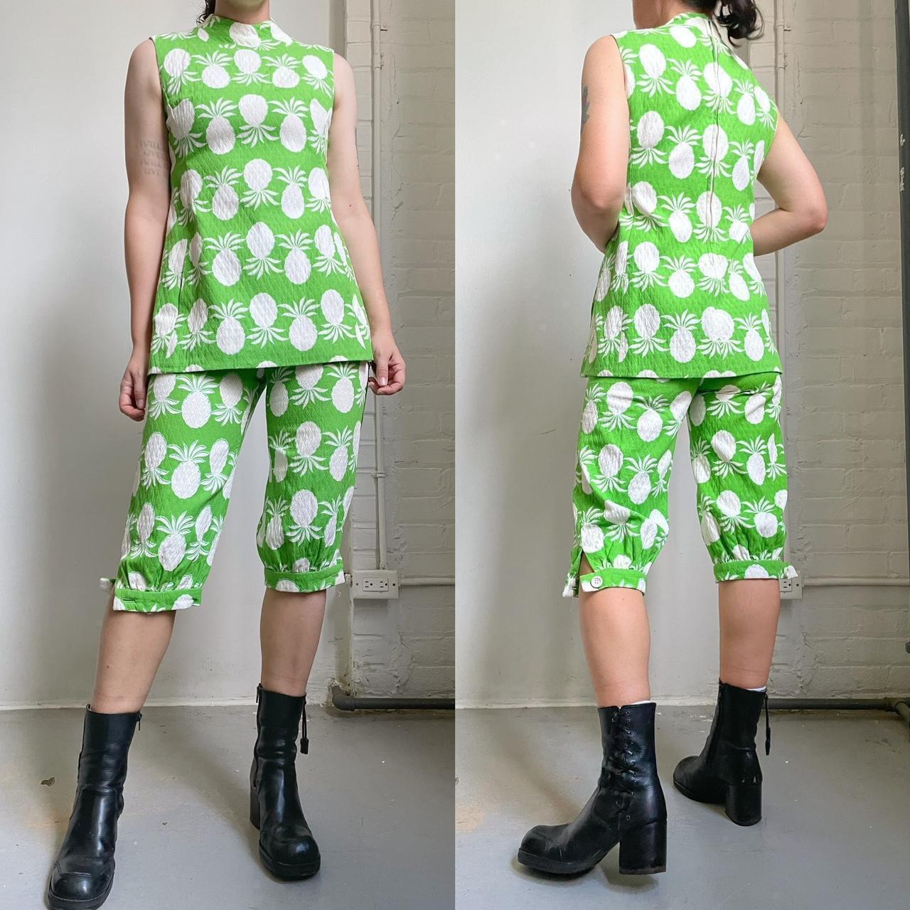 60s vintage matching shorts set - matching pineapple... - Depop