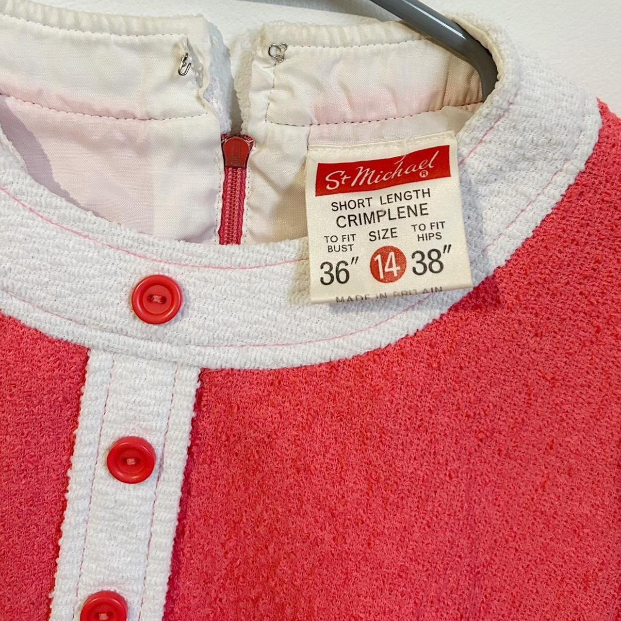 60s vintage pink crimplene minidress by St Michaels,... - Depop