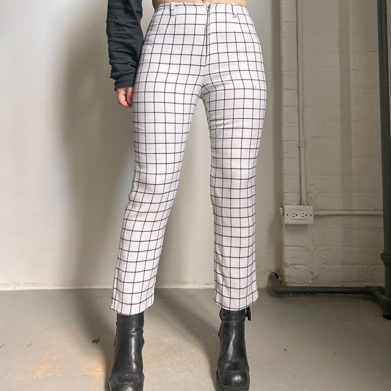60s vintage white checkered pants by Jack Winter... - Depop