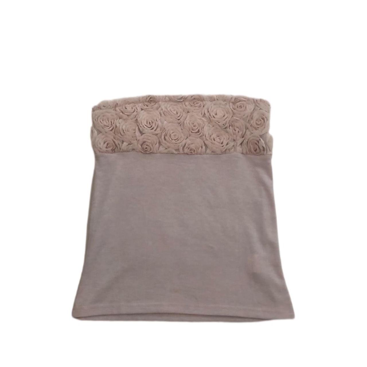 beautiful rose tube top very fine detailing on the... - Depop