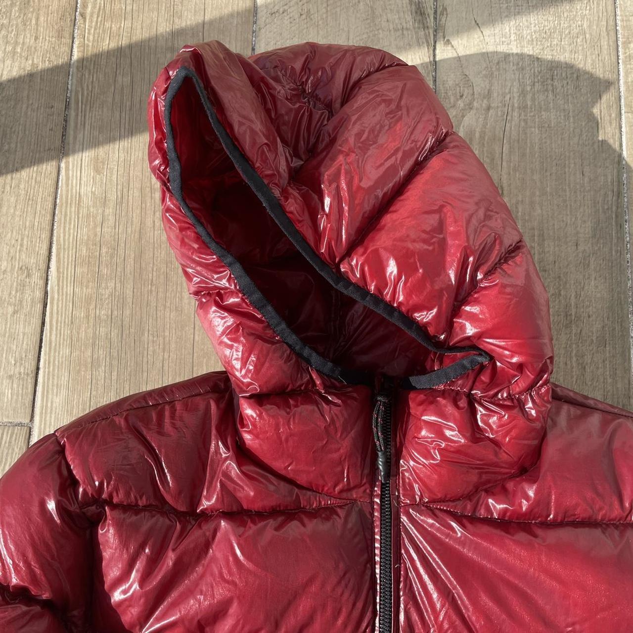 Mango red shiny puffer jacket size medium - Depop