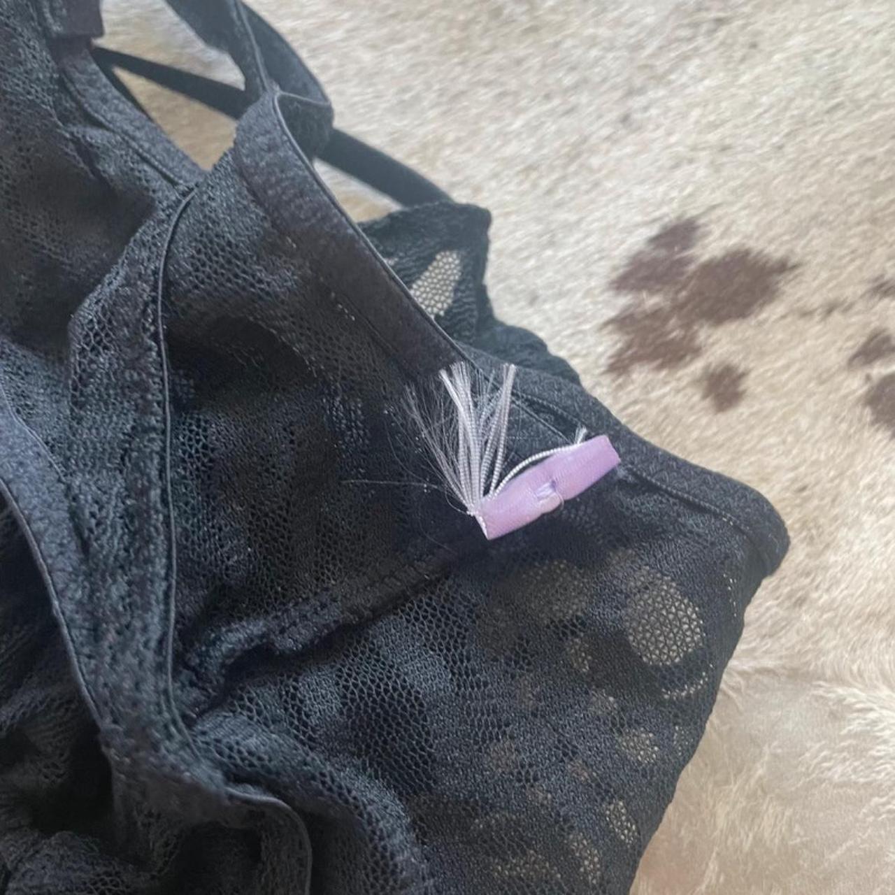 Savage X Fenty black lace cami key hole bra bralet... - Depop