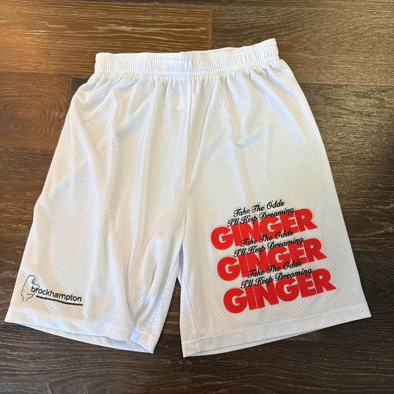 Brockhampton Ginger basketball shorts Size: Medium,... | Depop
