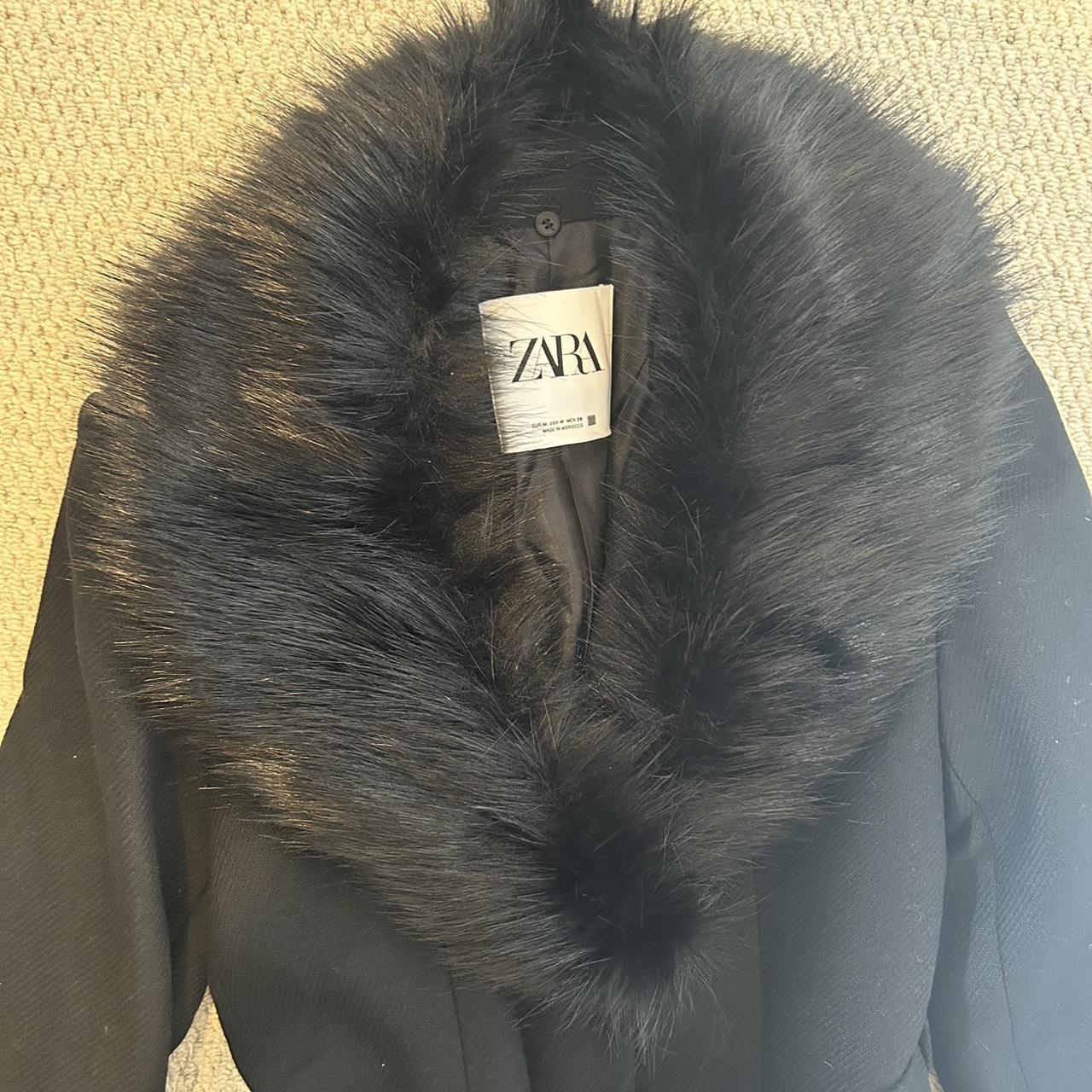 Zara black wool coat with belt. Size M. Ladies. RRP... - Depop