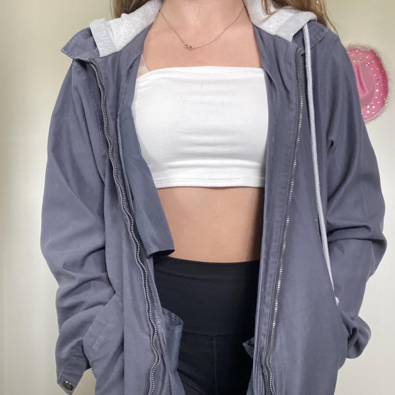 Volcom Women's Blue and Grey Jacket | Depop