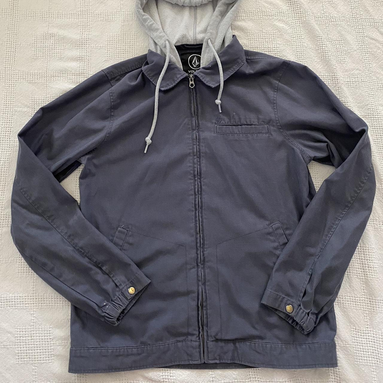 Volcom Women's Blue and Grey Jacket | Depop