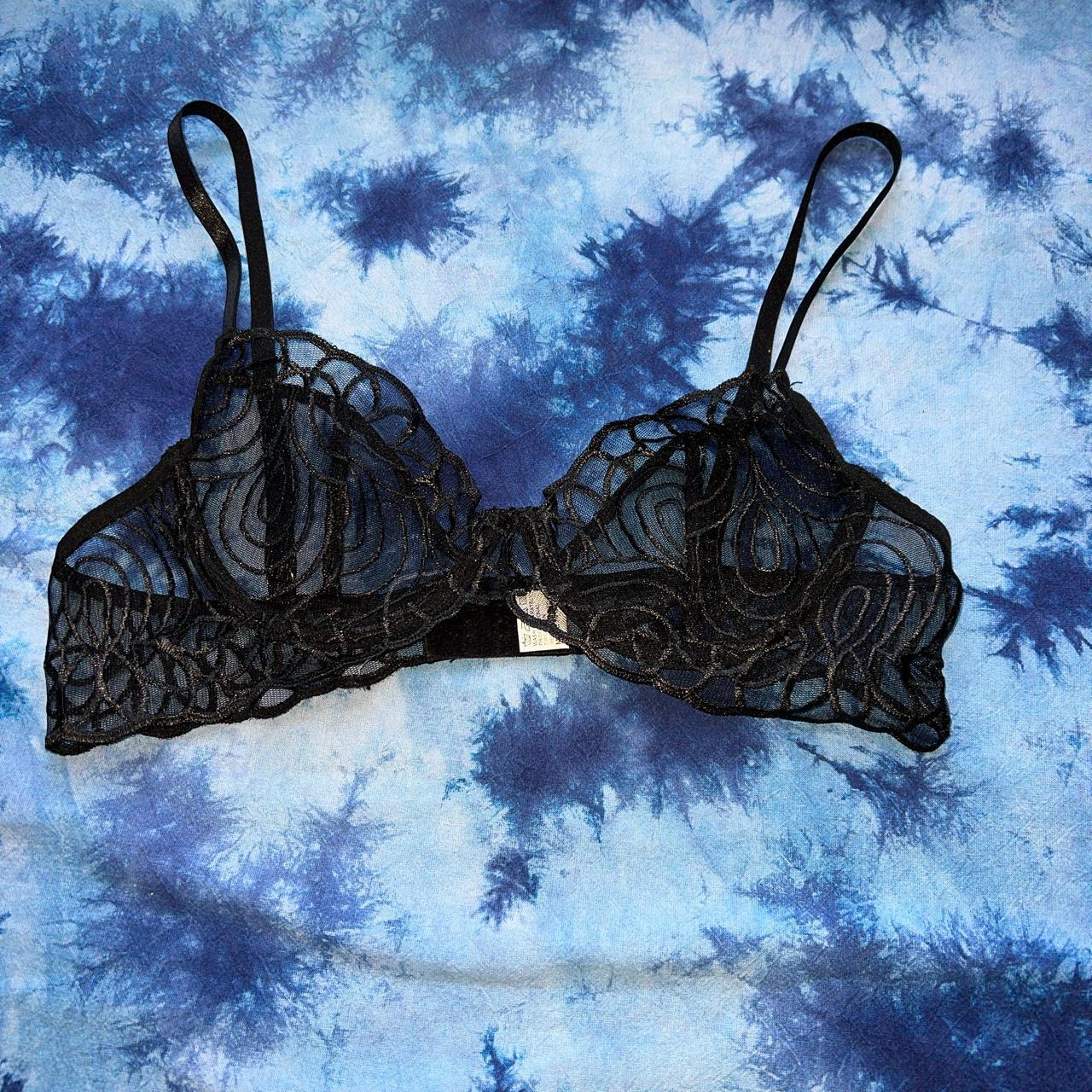 Black Lace Bra Size & Measurements Labeled... - Depop