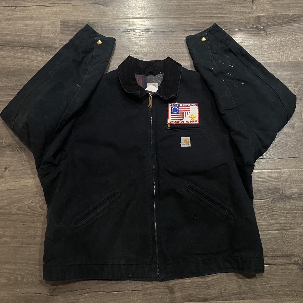 Vintage Carhartt Detroit jacket! size L ripped tag!... - Depop