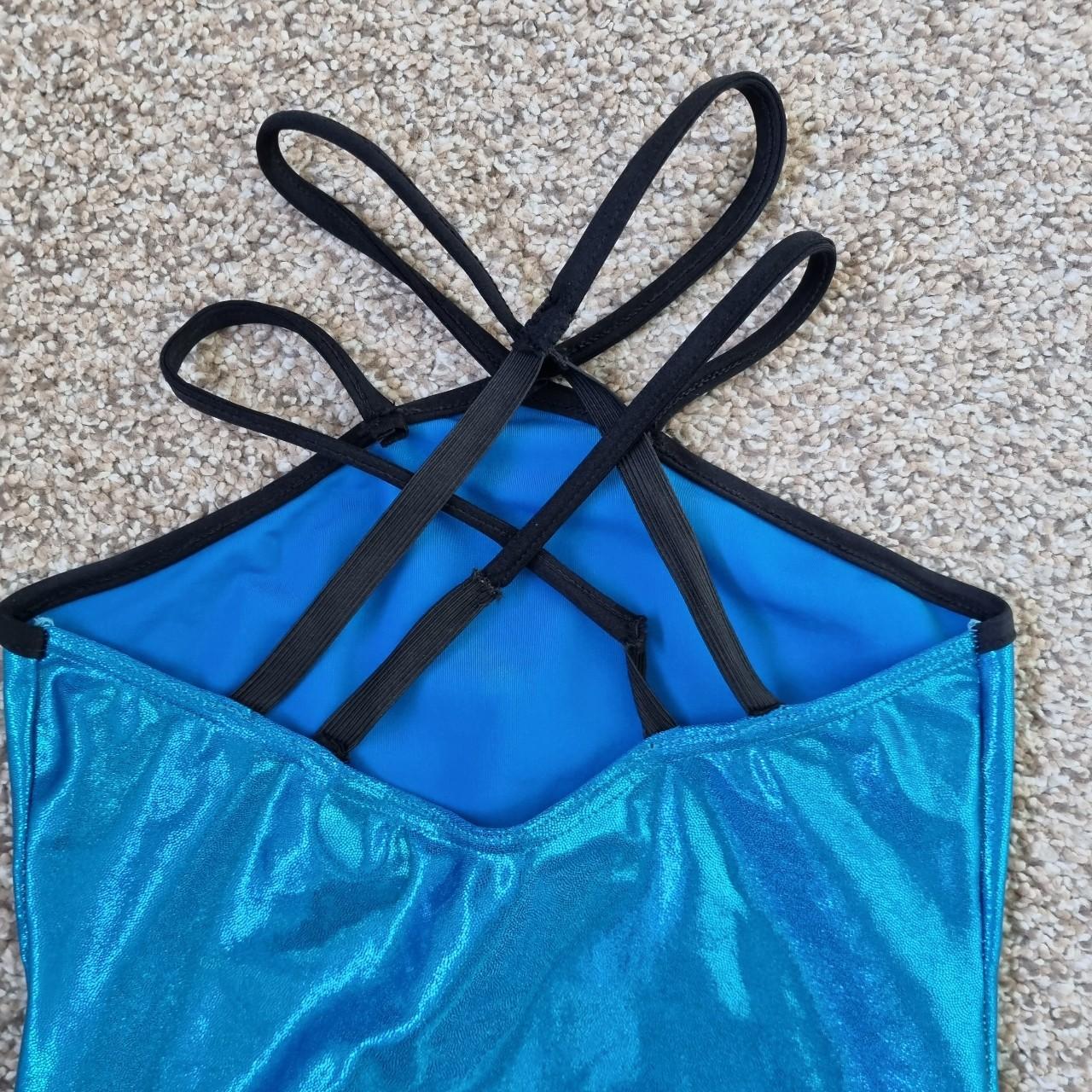 Blue shiny fringed dance costume Comfy leotard with... - Depop