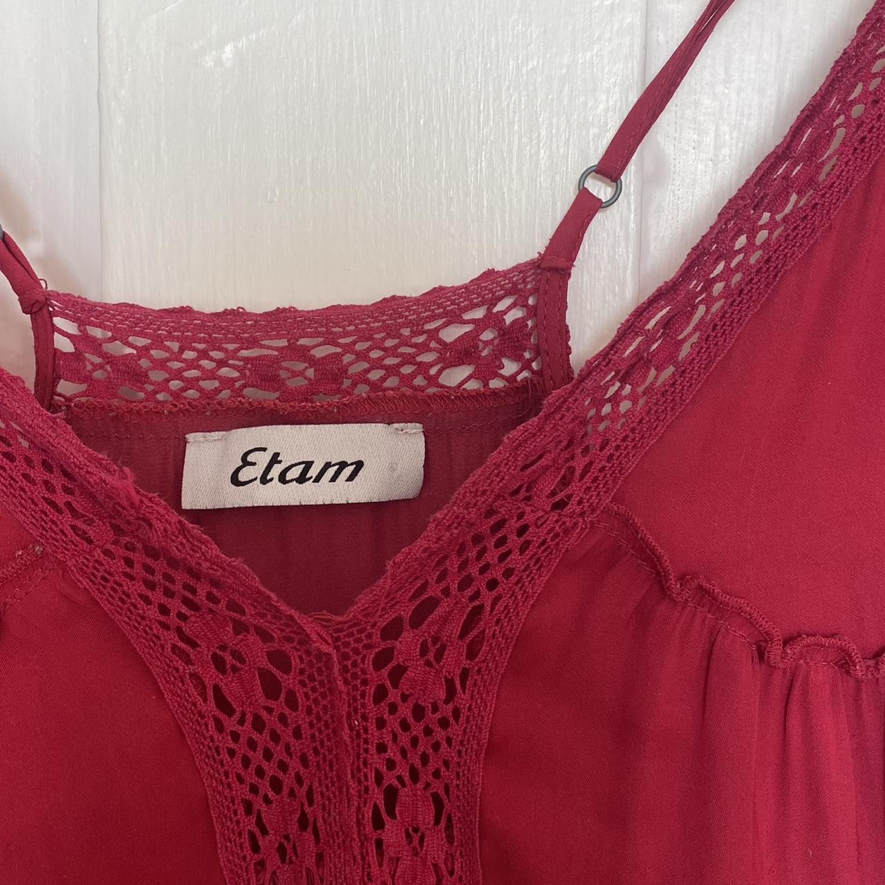 Pink, vintage Etam, strappy racer back, flowy mini... - Depop
