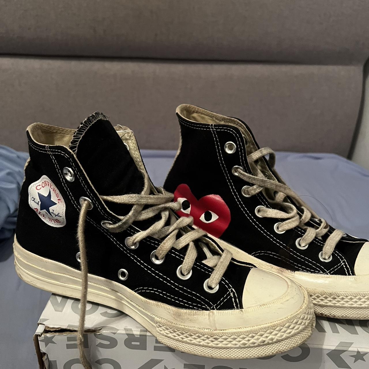 CDG love heart converse. Laces will come cleaned. - Depop