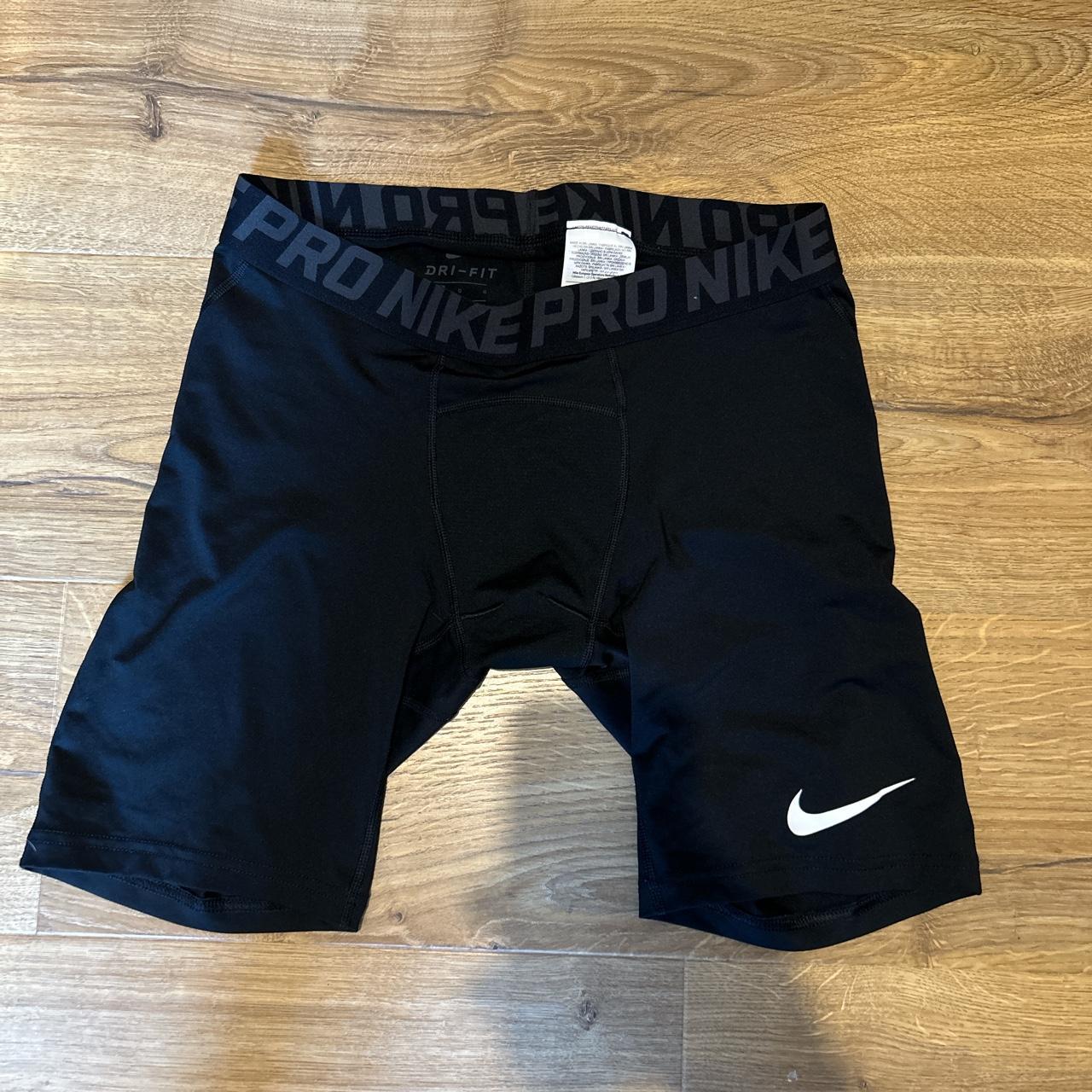 Nike Pro Large TechFit Sports Shorts - Black Tight... - Depop