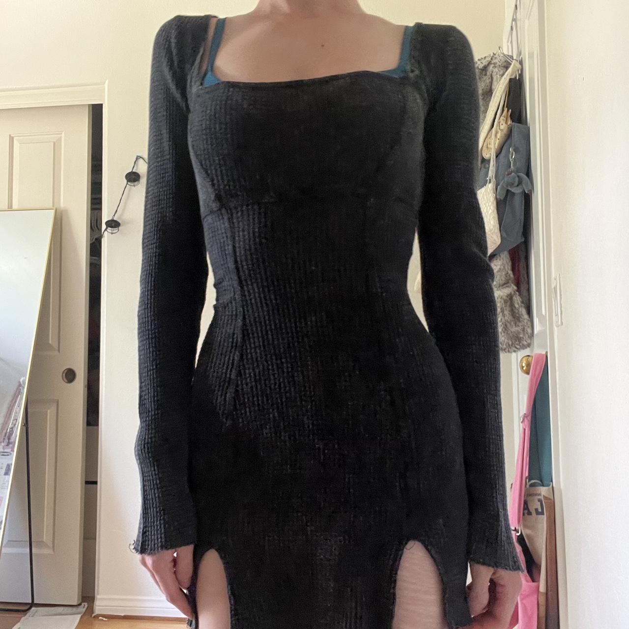 dolls kill fitted “FADER THERMAL LONG SLEEVE DRESS”... - Depop