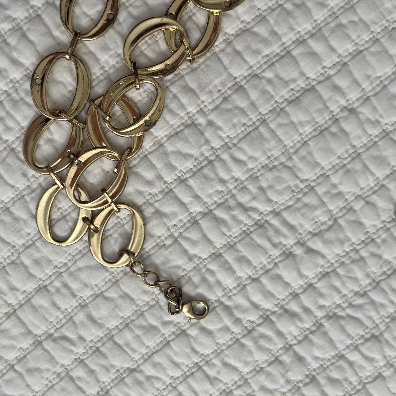 vintage chain belt gold double banded link belt... | Depop