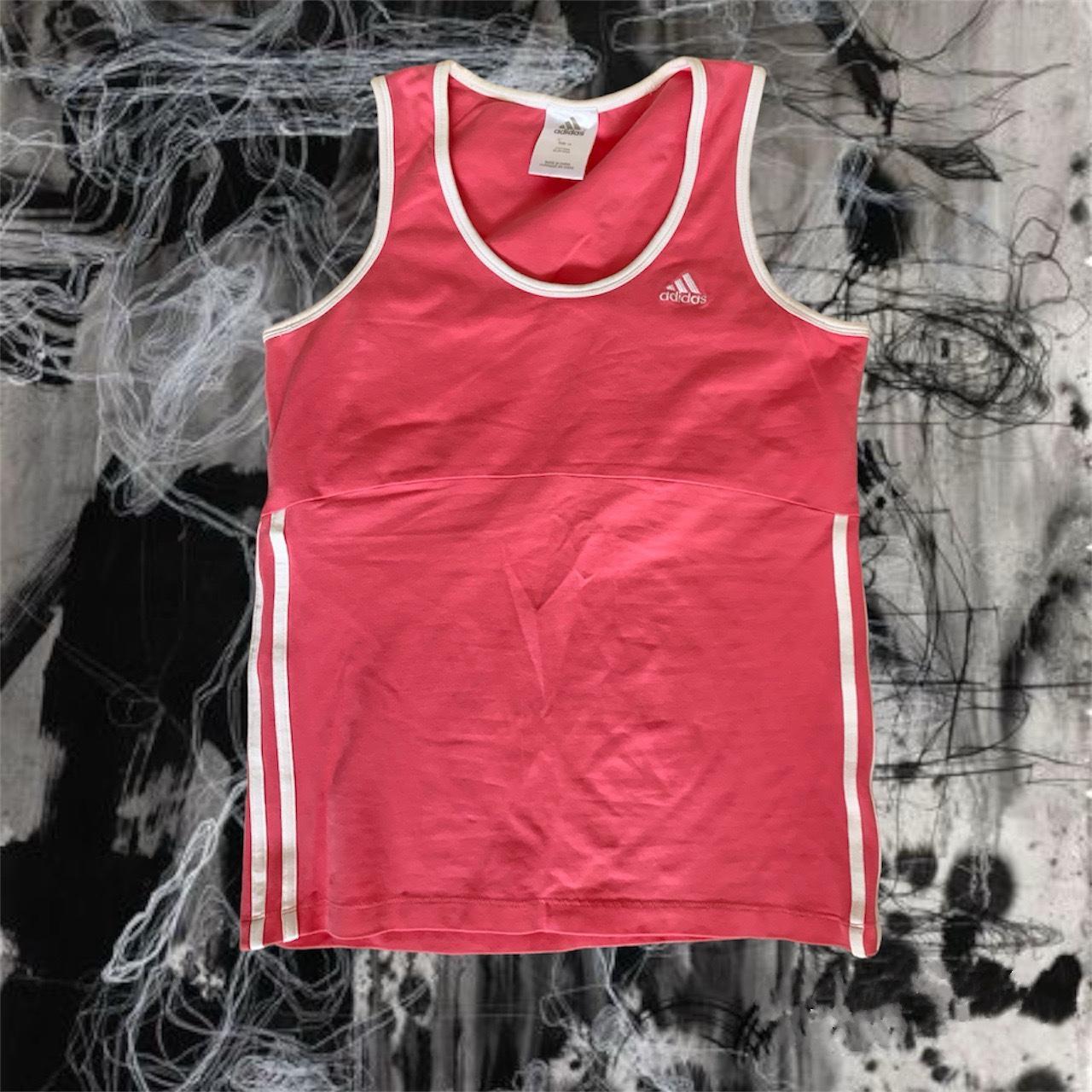 The cutest little y2k pink and white sports core top... - Depop