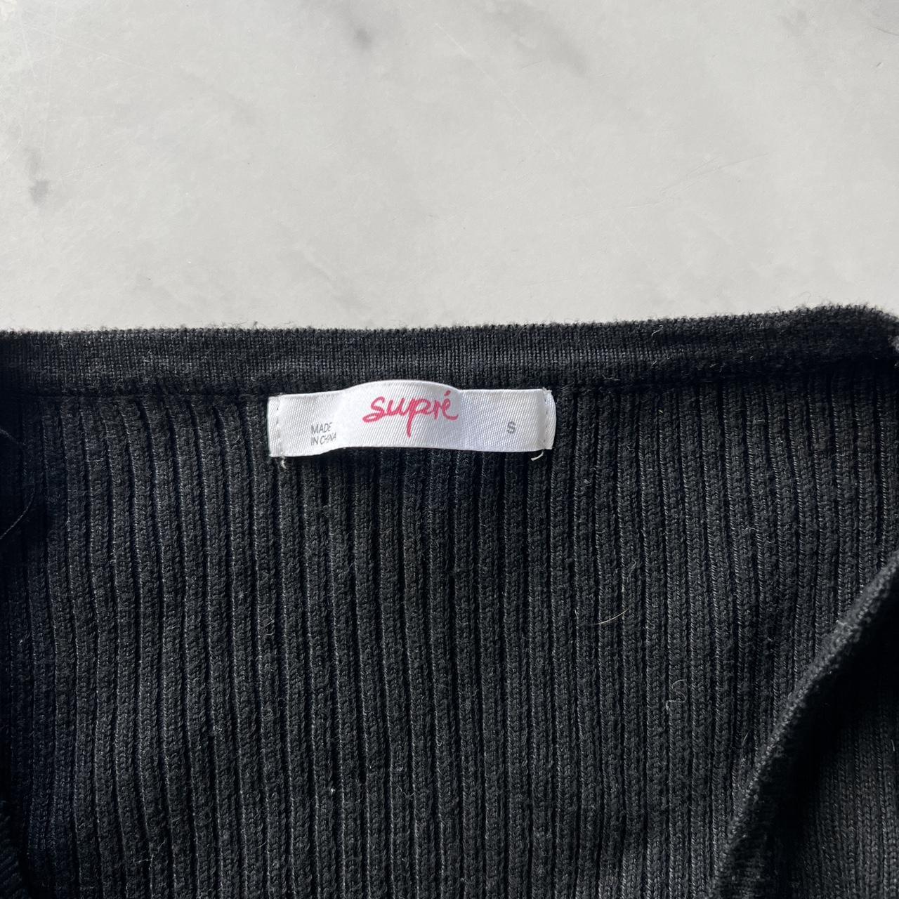 Supre Black knit top Size S #supre #blacktop #knittop - Depop