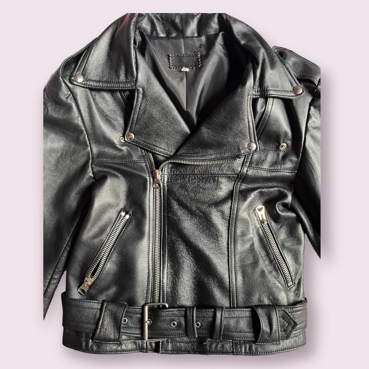 Vintage Italian Black Moto-Jacket ~ made from... - Depop