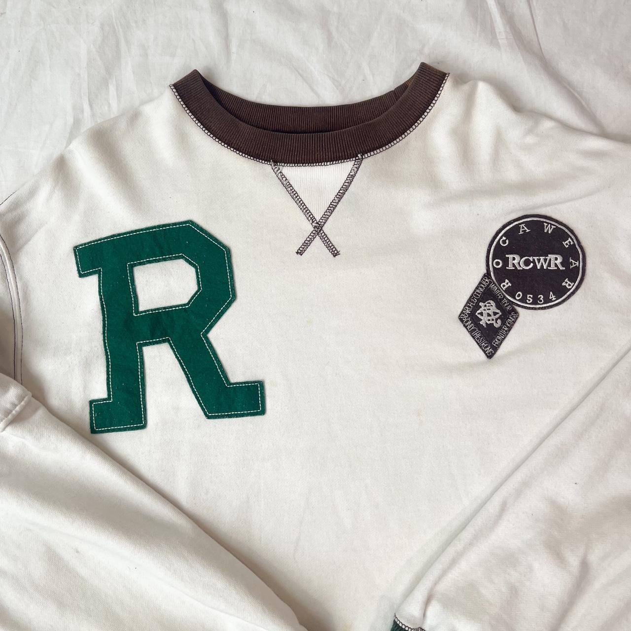 brown white green rocawear letter patch... - Depop