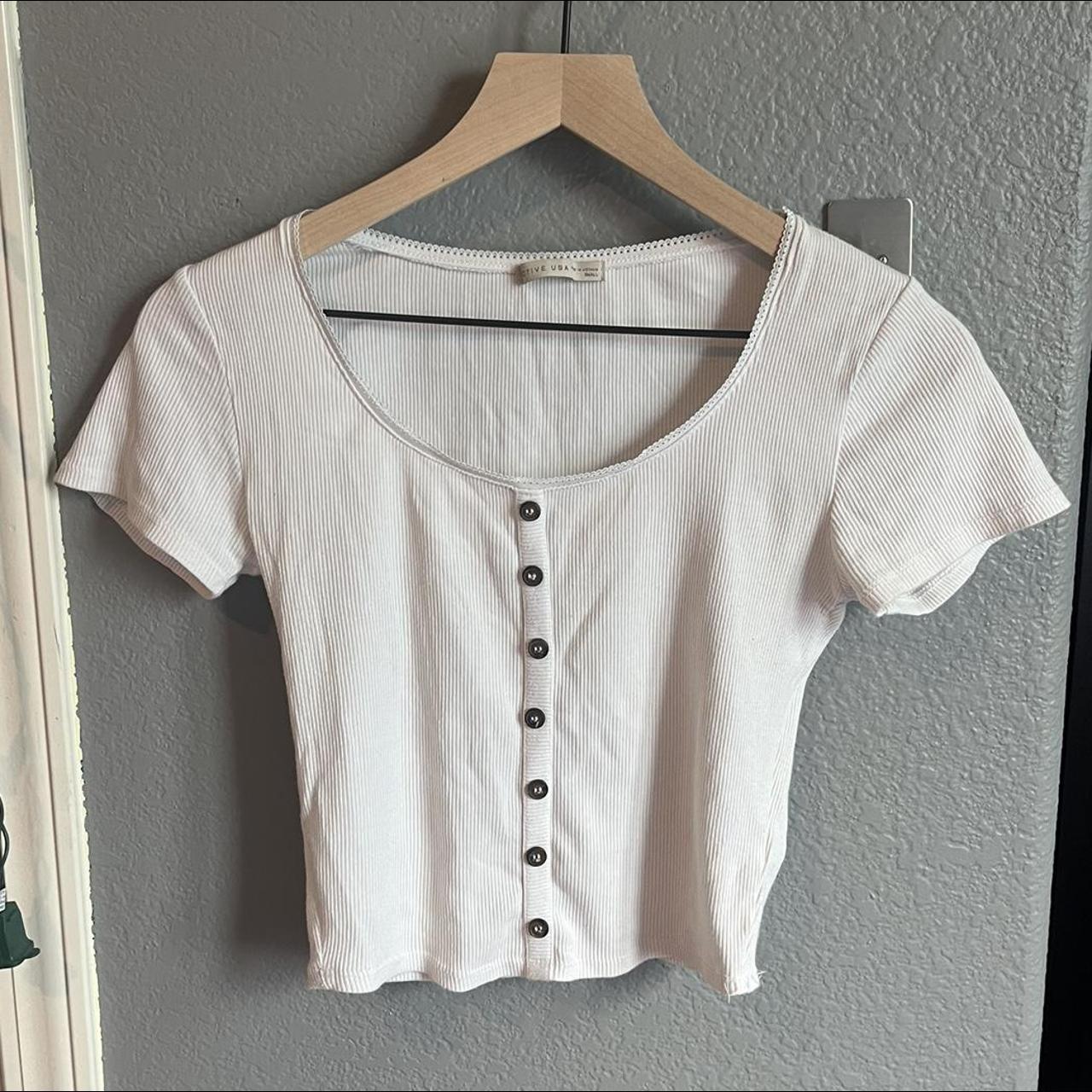 Small white button top from Active USA - good... - Depop