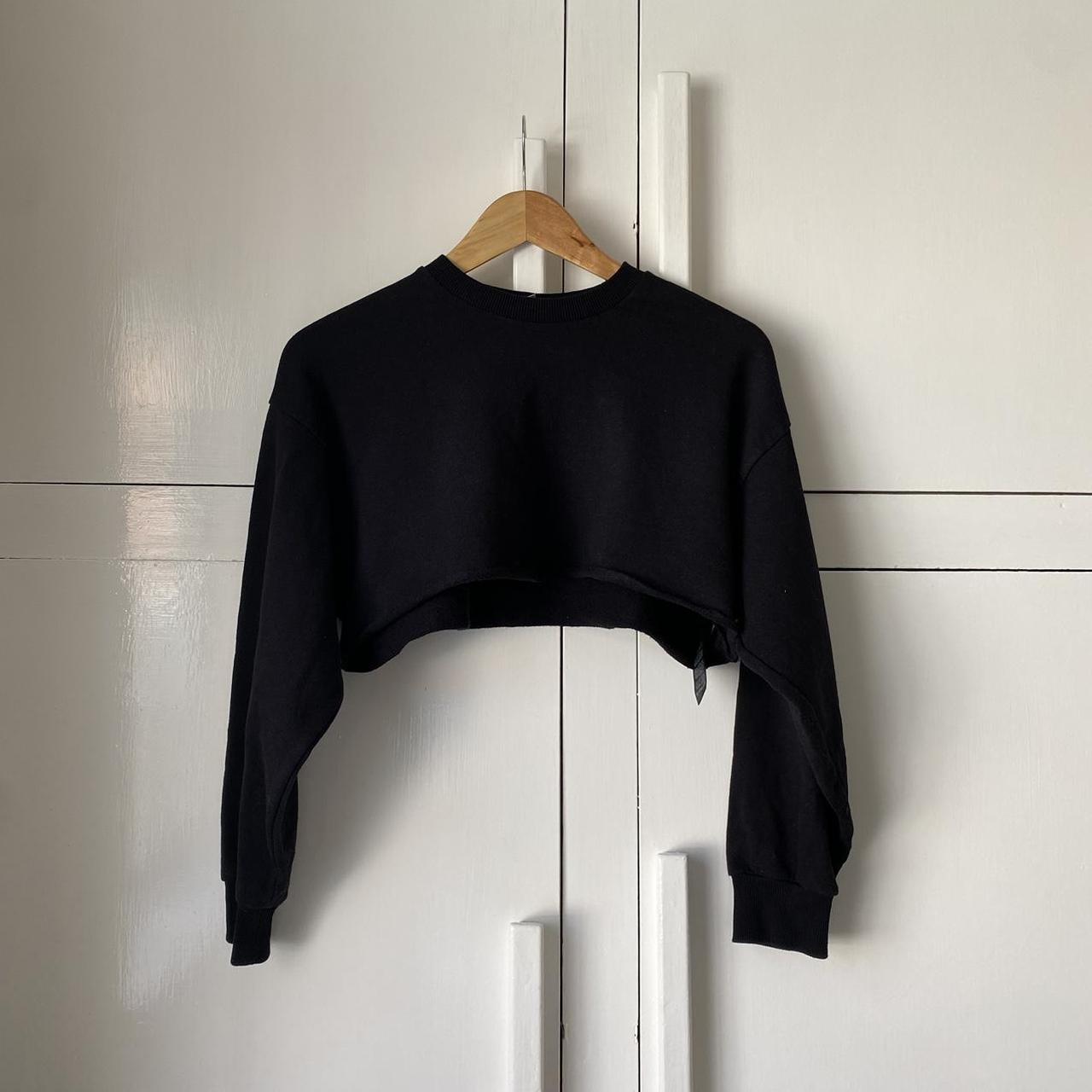 ASOS design super cropped black sweatshirt... - Depop