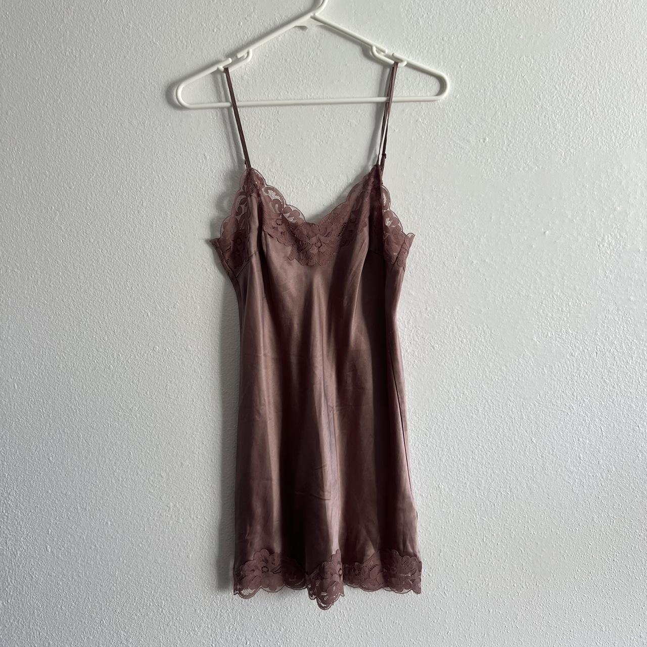 Cooper brown lace slip Size small #slipdress - Depop