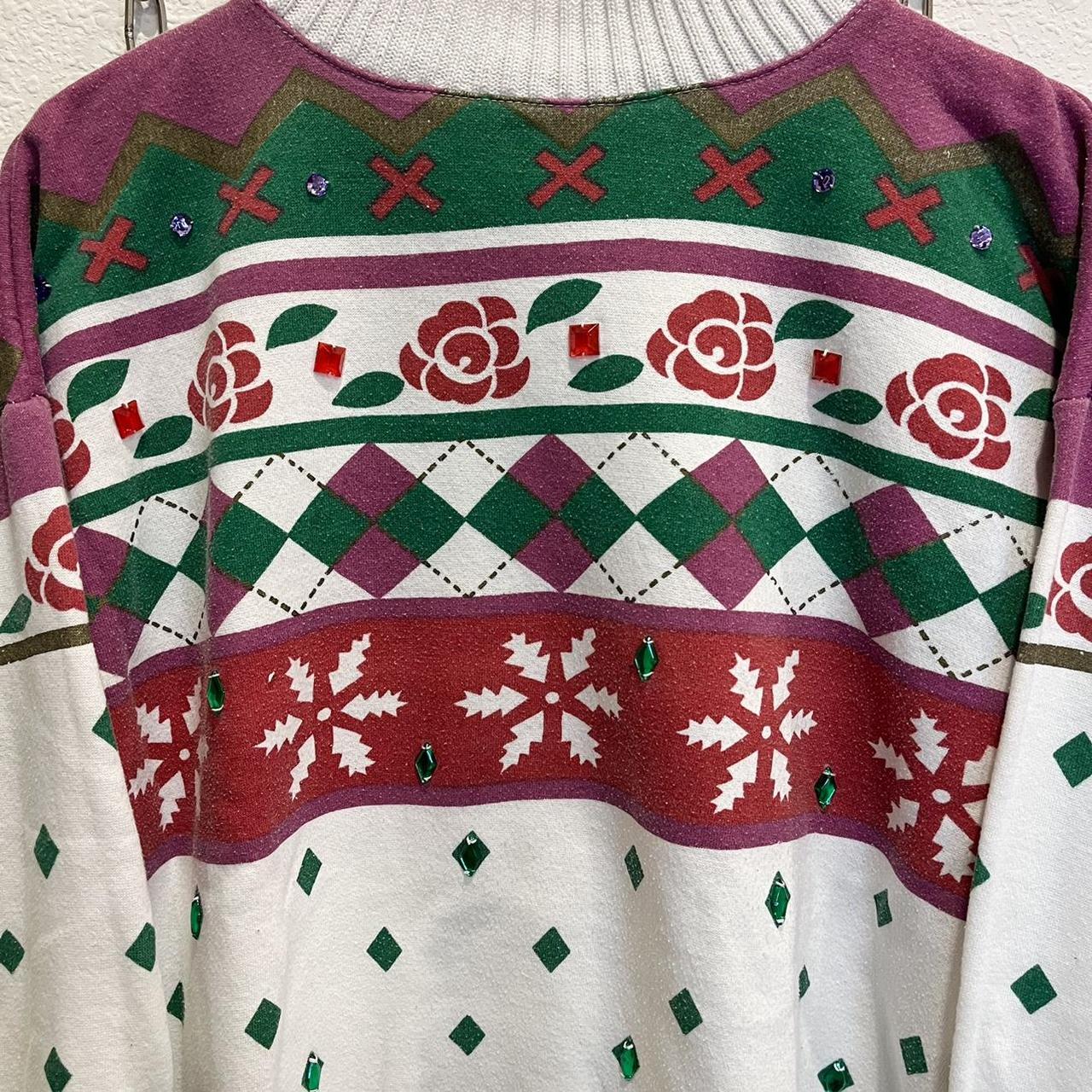 Vintage 90s Artsy Pattern Sweater Tagged M.... - Depop