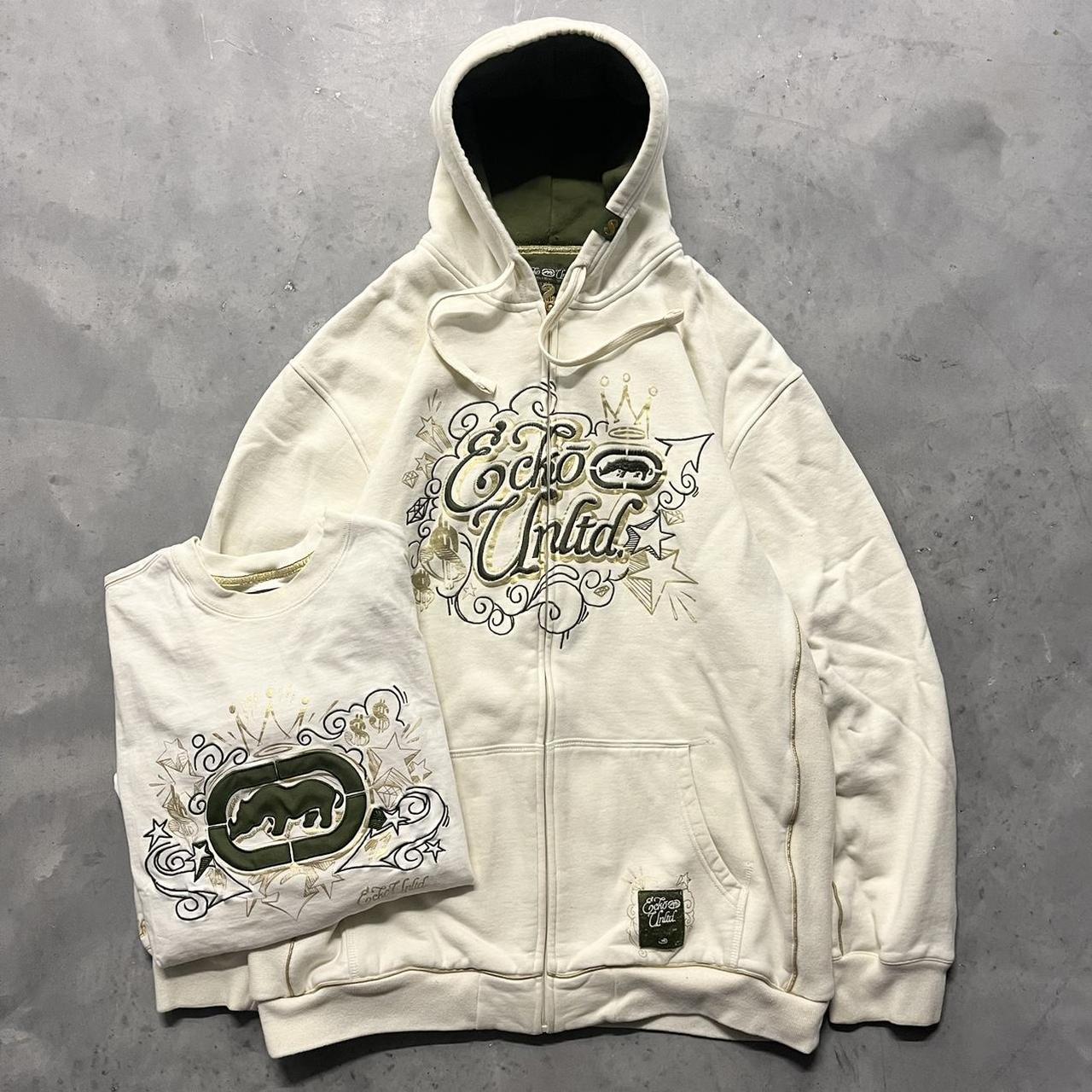 Vintage Y2K/2000s Grunge Ecko Unltd Zip Up Hoodie... - Depop