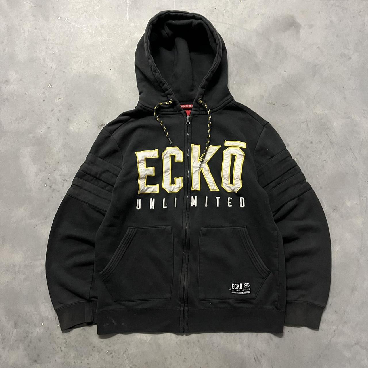 Vintage Y2K/2000s Grunge Ecko Spellout Zip Up... - Depop