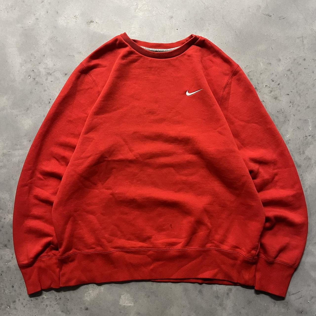 Vintage Y2K/2000s Red Nike Swoosh Essential... - Depop