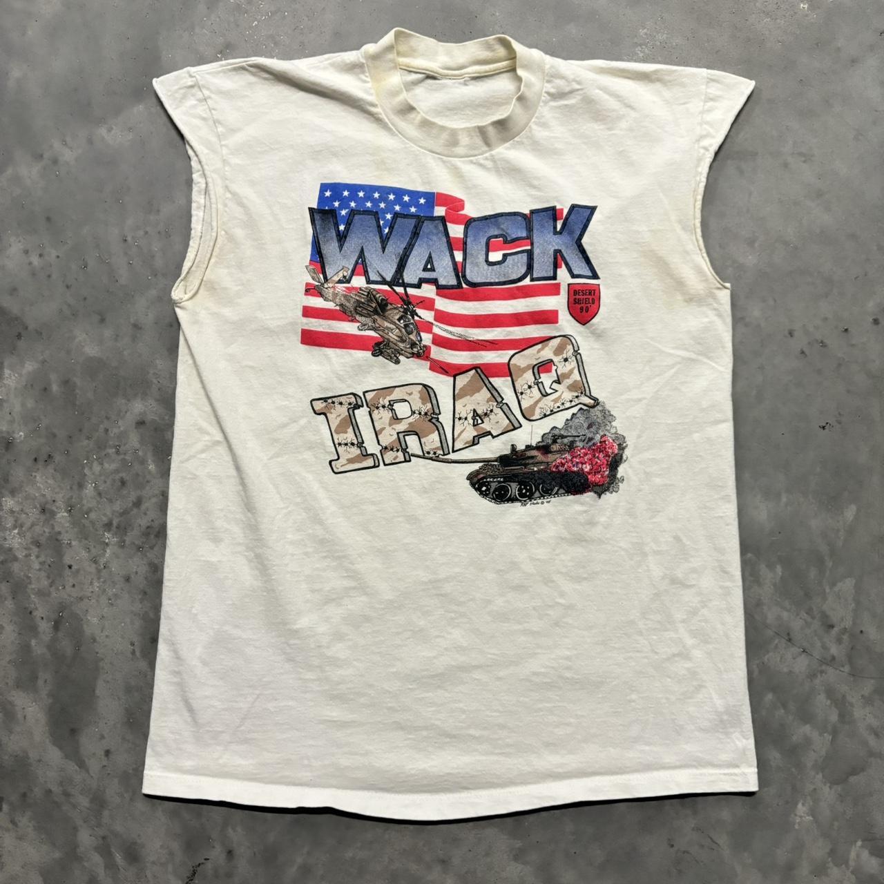 Vintage 90s Wack Iraq Military Graphic Sleeveless... - Depop
