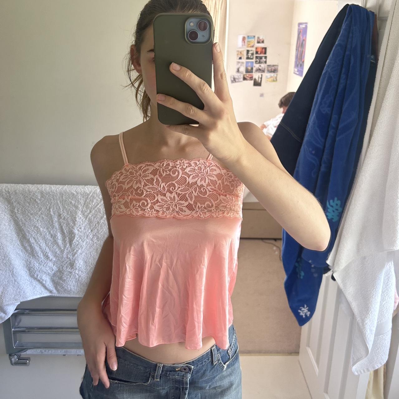 The most insane baby pink cami top 🤎🦋 Size small,... - Depop