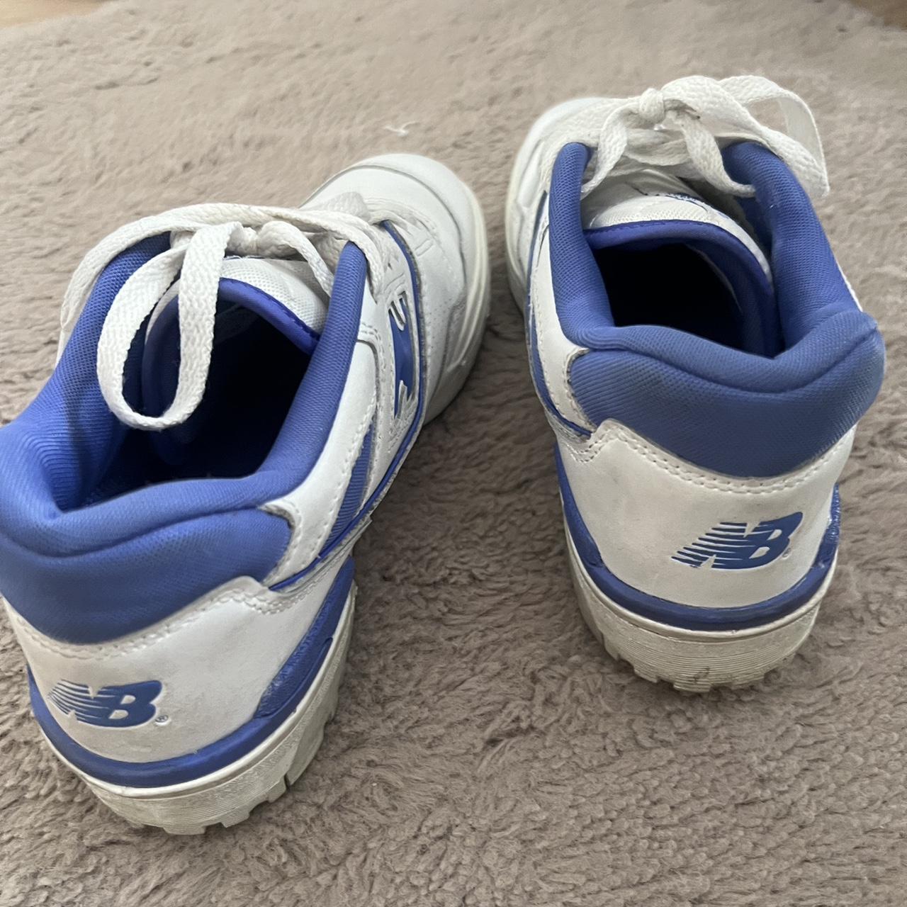New balance 550s sneakers white and purple size 7W.... - Depop