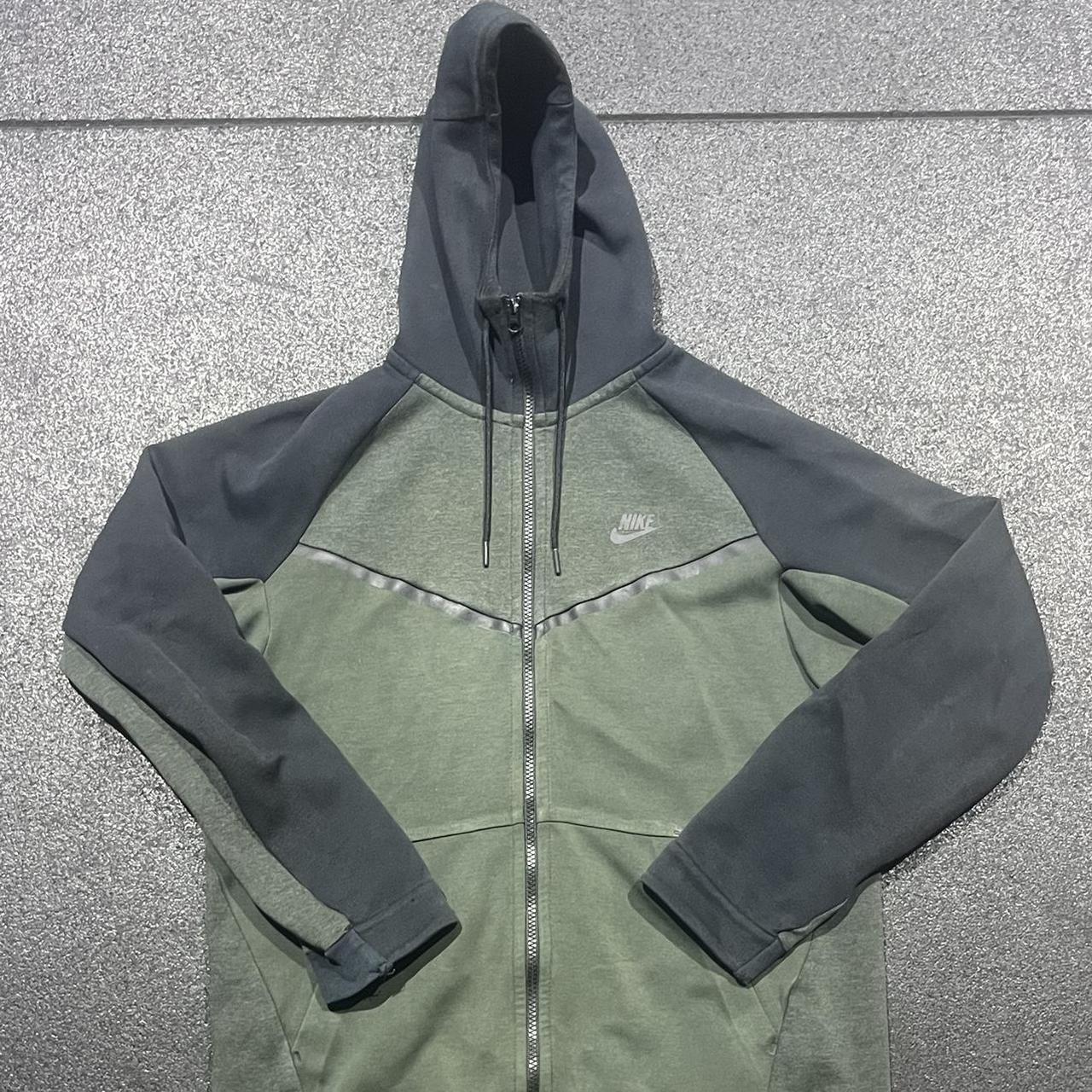 Khaki green Nike tech fleece hoodie - Depop