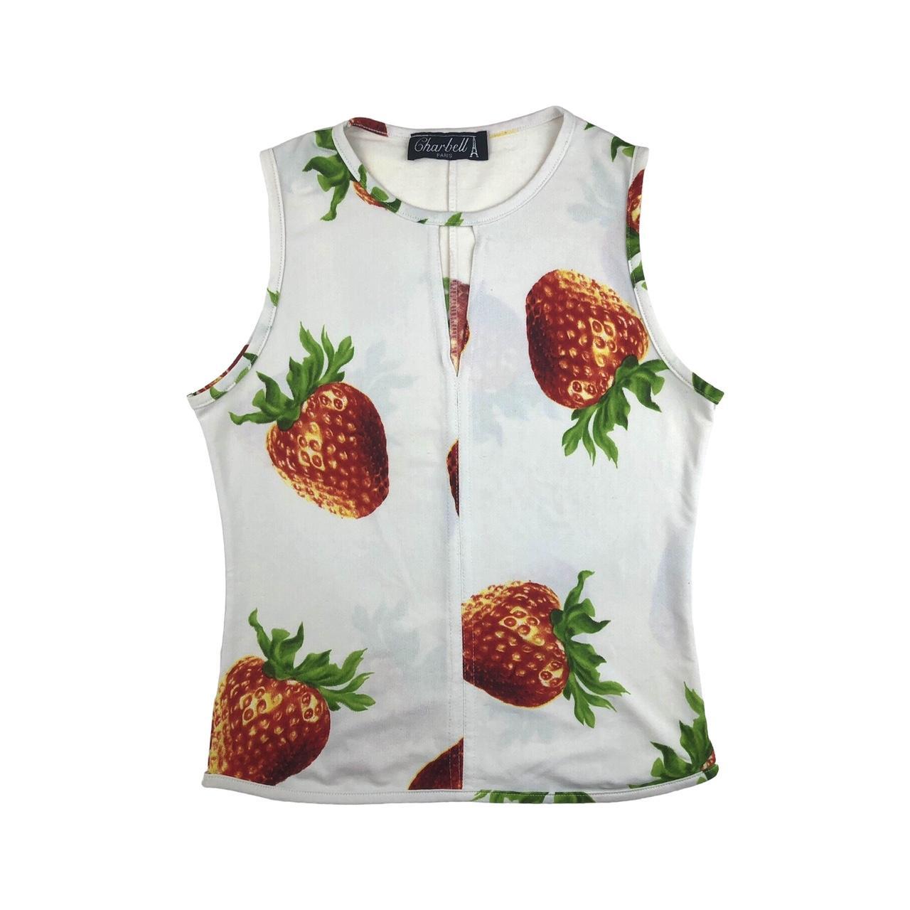 90s vintage graphic strawberry tank top 🍓 Cutest... - Depop