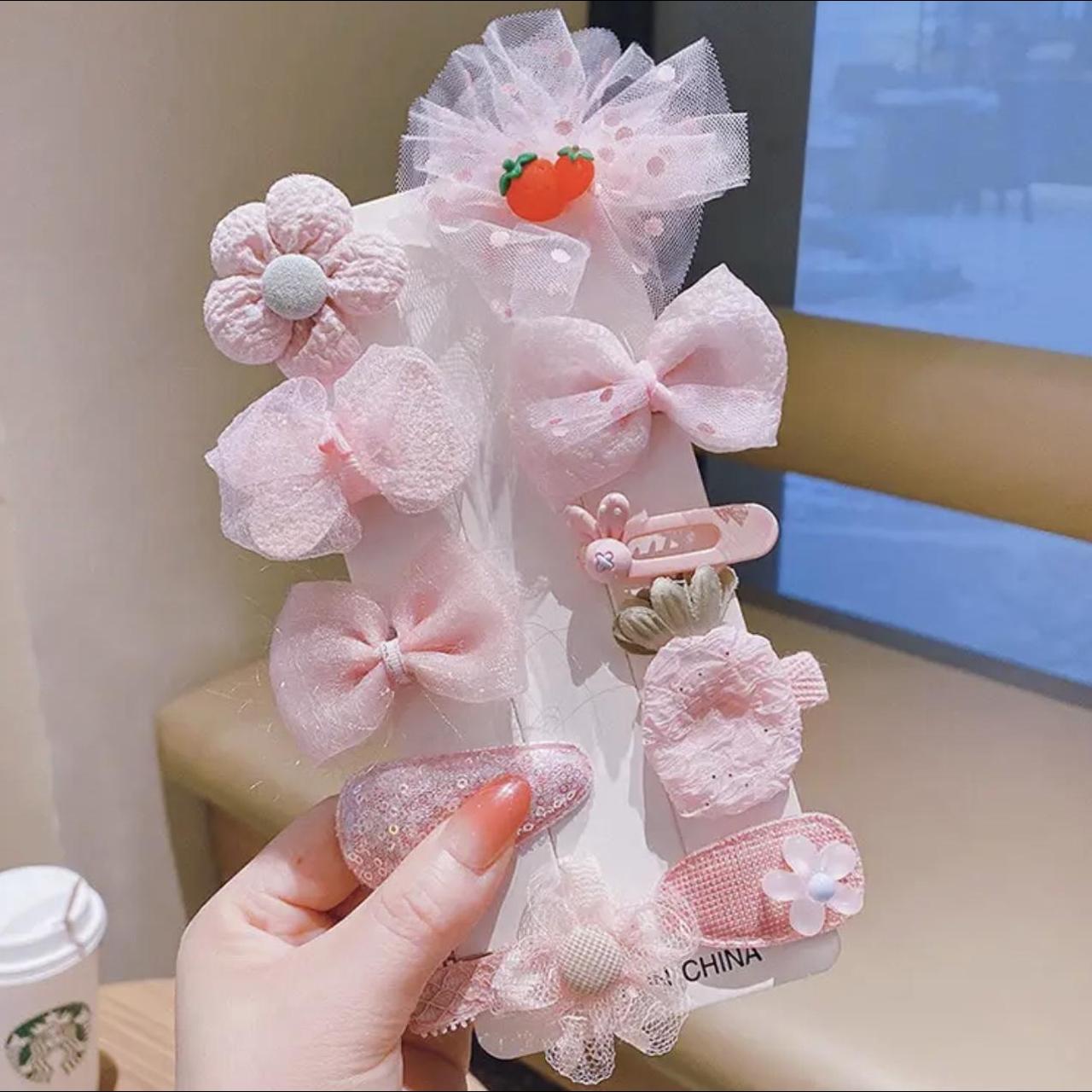 Kids Hair Clips - Pink - 10 Clips Brand... - Depop