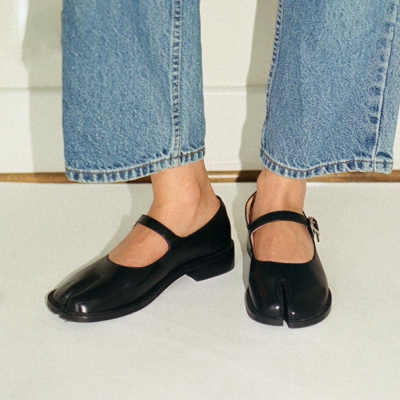 Black tabis w/ strap Genuine leather Branded... | Depop