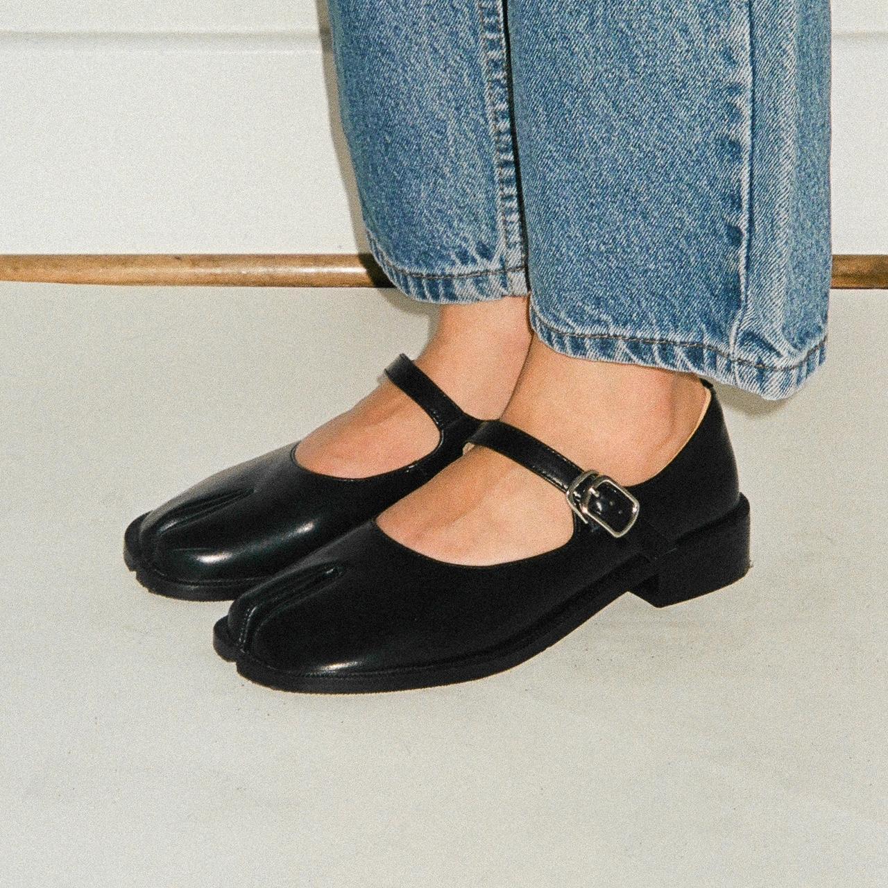 Black tabis w/ strap Genuine leather Branded... | Depop