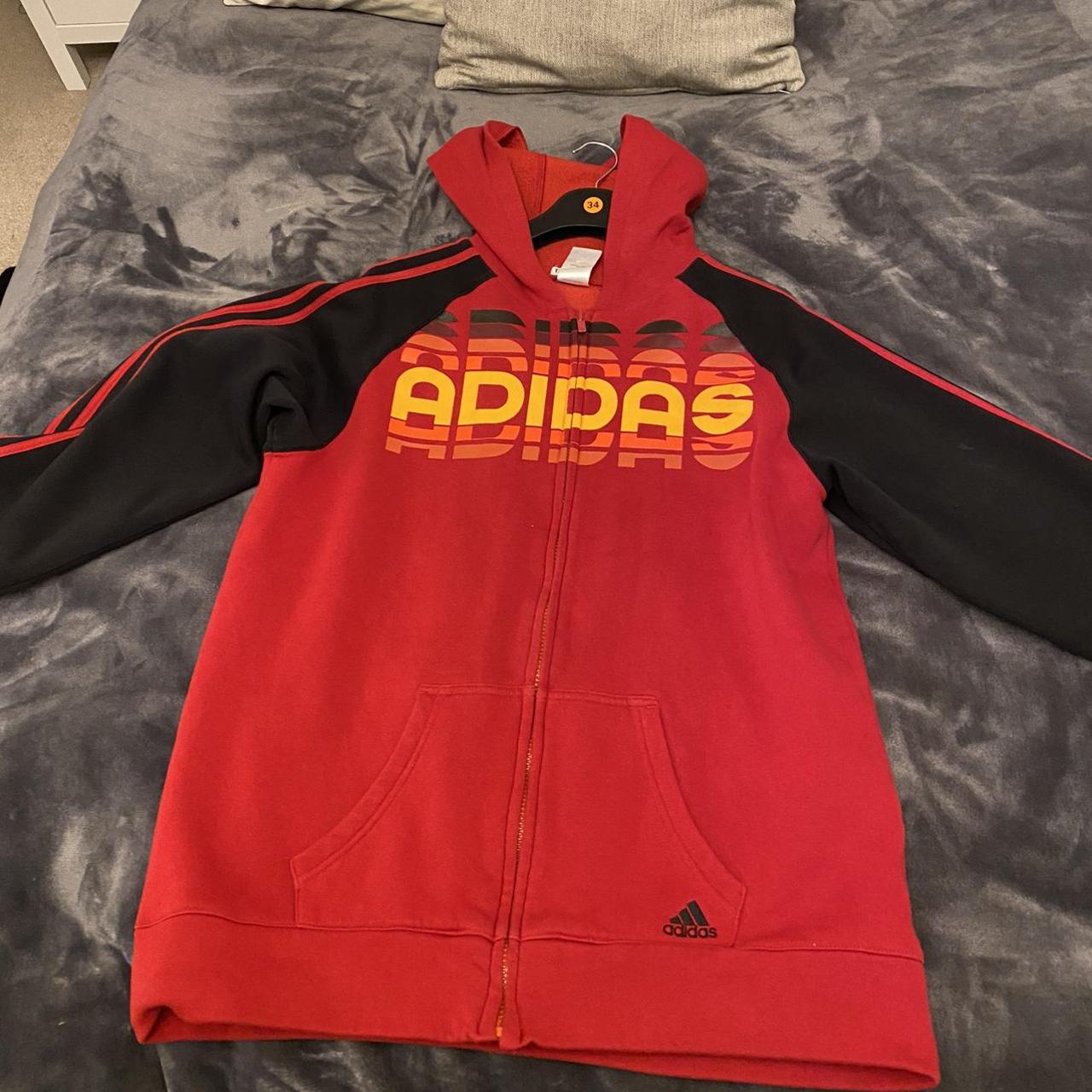 ADIDAS ZIP UP - adidas logo zip up hoodie. Label... - Depop