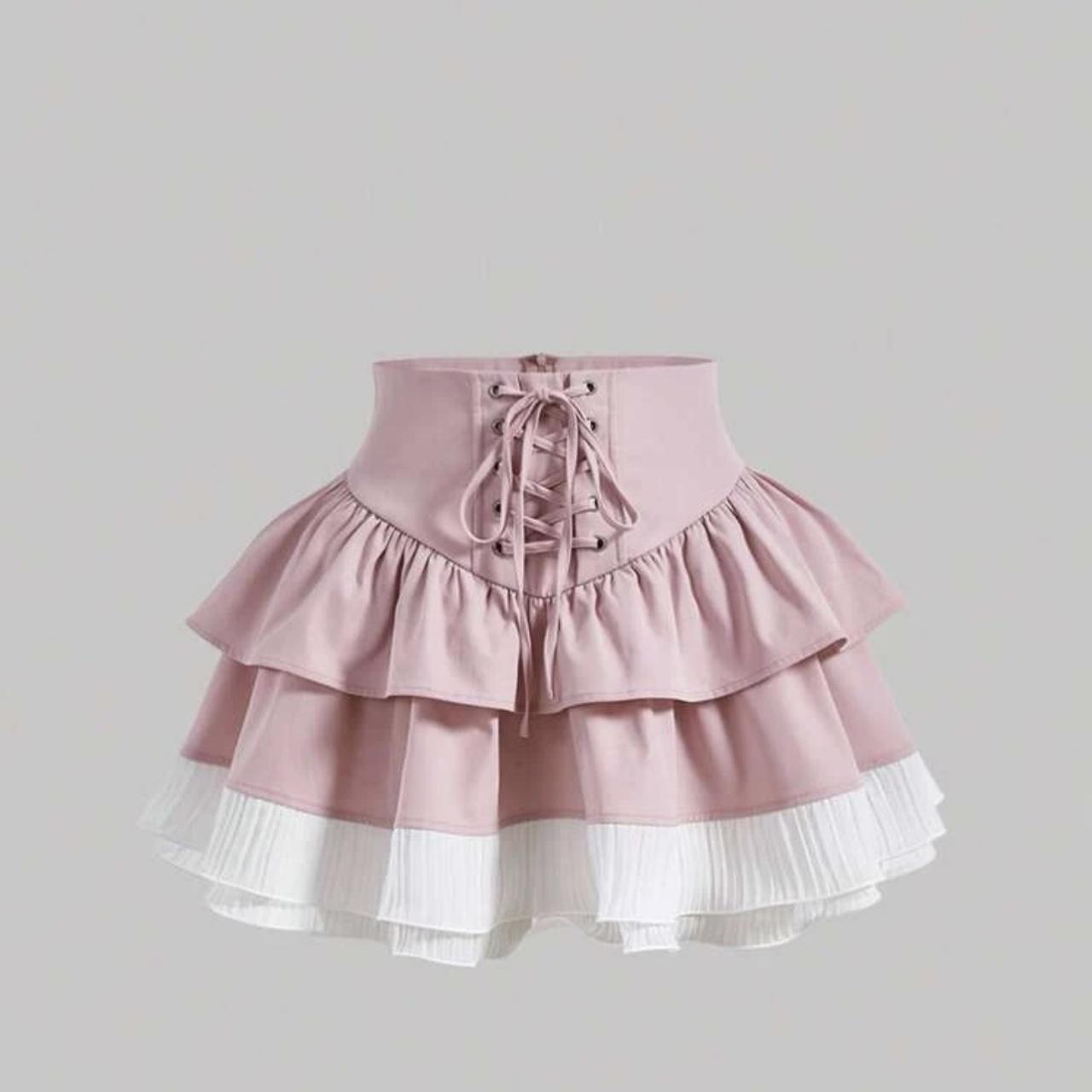 SHEIN X Jadee Vice SHEIN MOD Lace Up Front Two Layer... - Depop