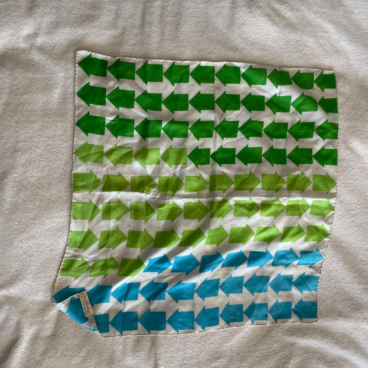 vintage mod silk scarf has a couple of runs in it - Depop