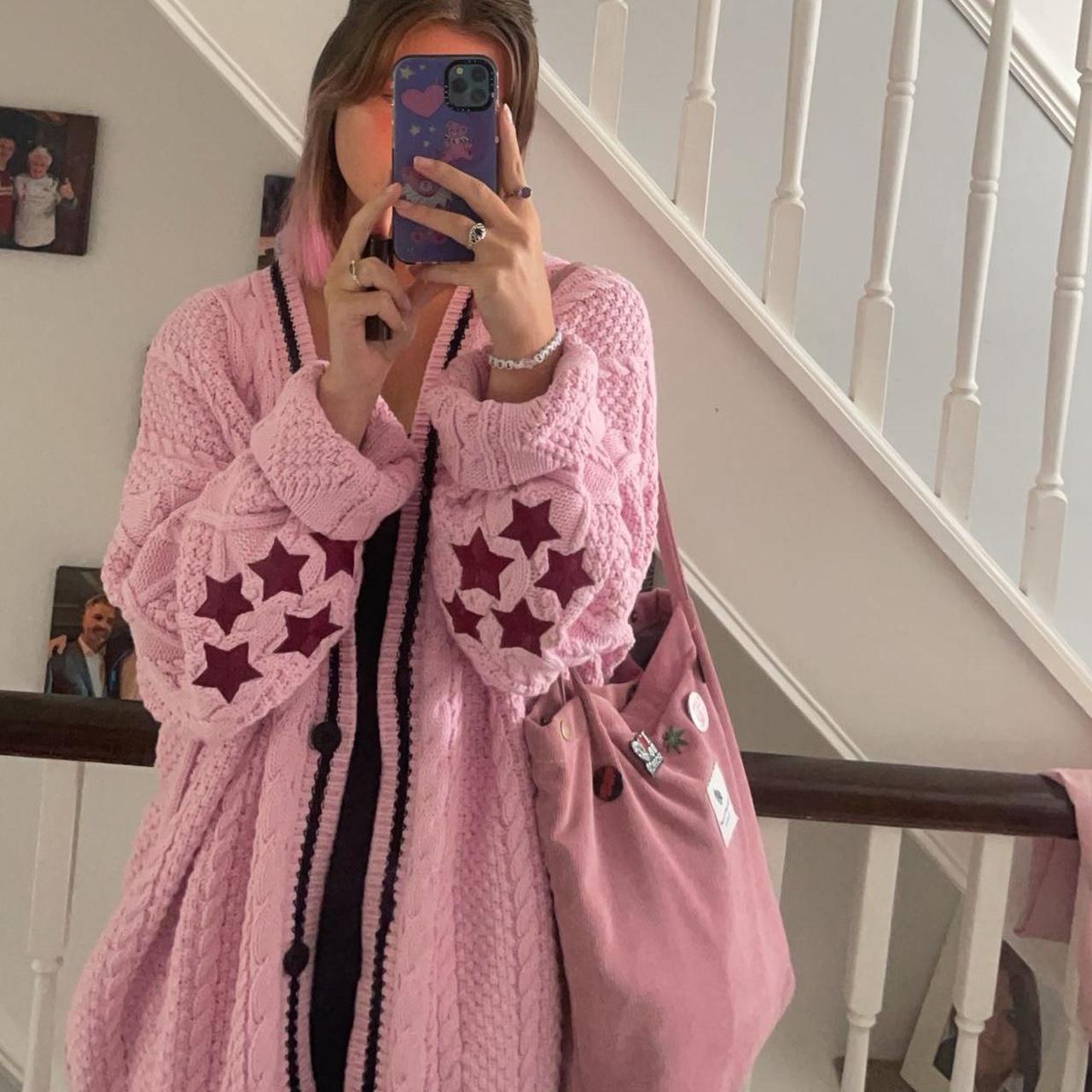 Pink Taylor Swift lover cardigan, worn a few times!... - Depop