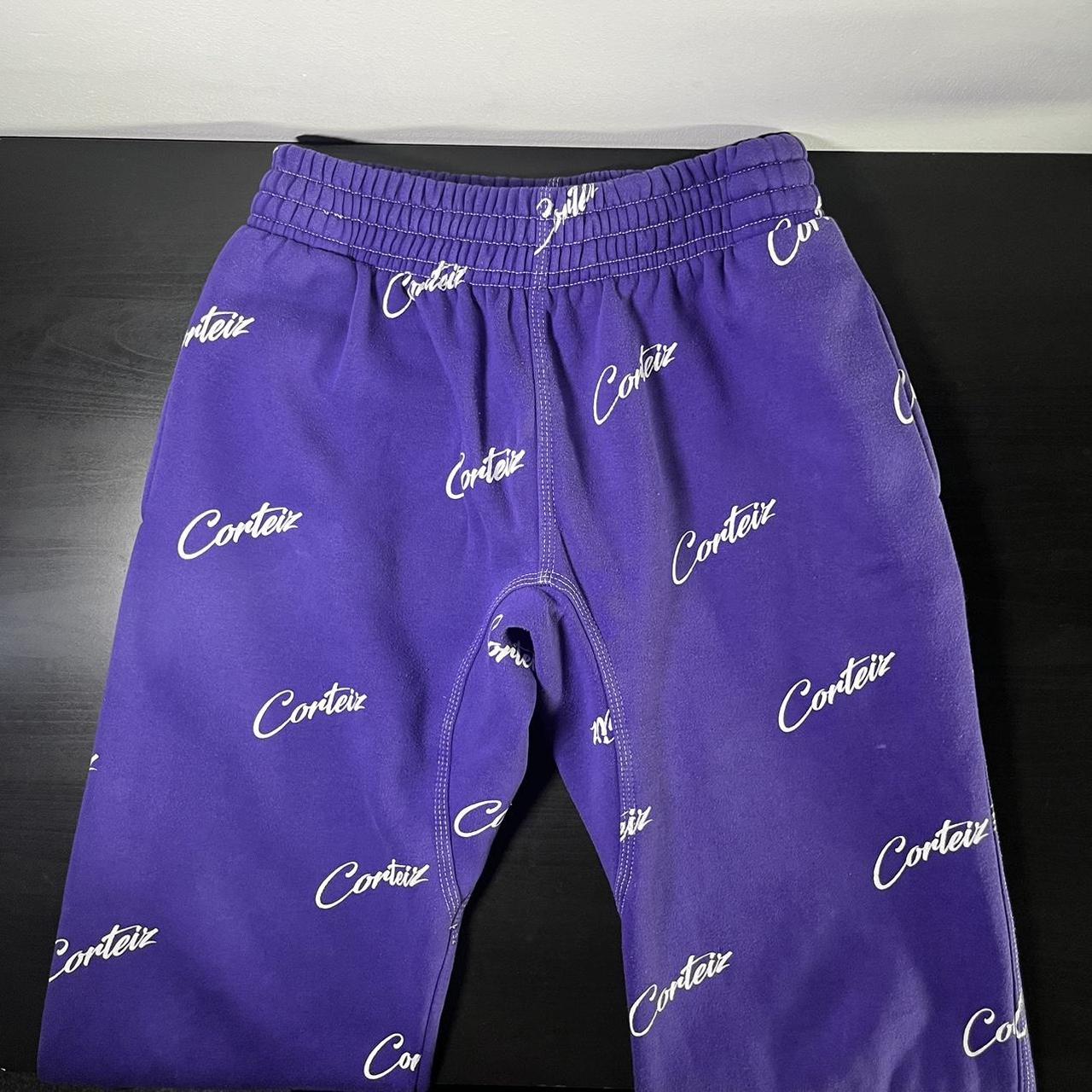 Corteiz Script Jogger Purple/White 💧 Very rare Nice... - Depop